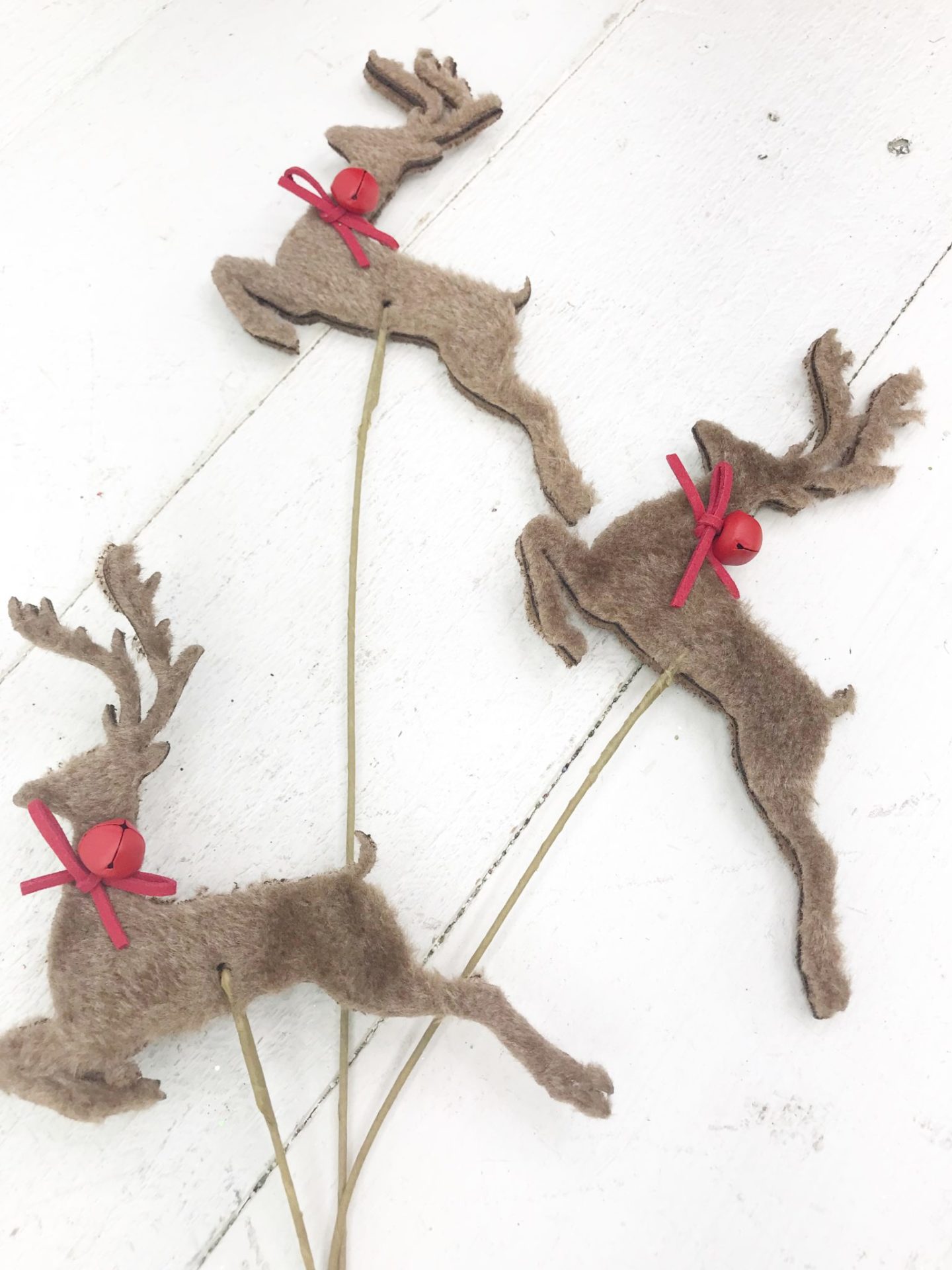Furry Flying Reindeer Stem - Kelea's Florals