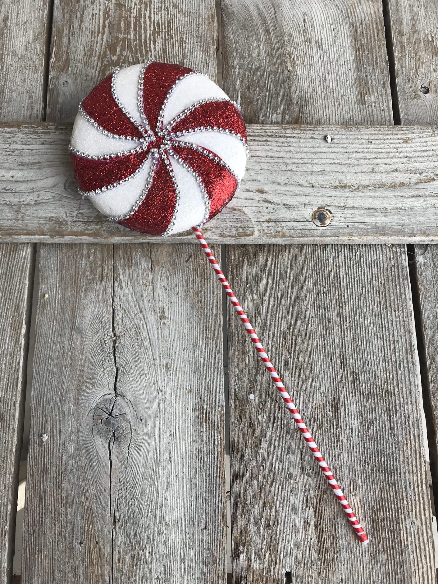 Red and White Lollipop Pick - Kelea's Florals