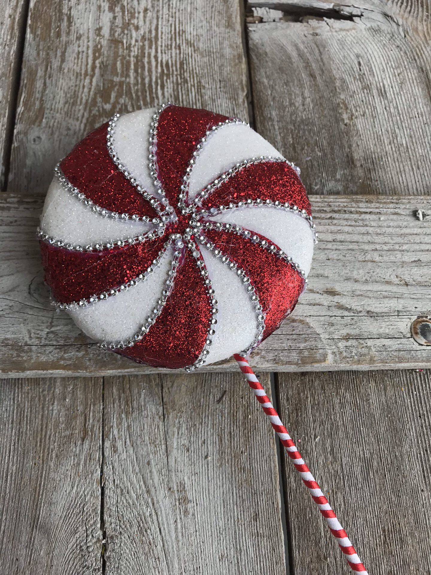Red and White Lollipop Pick - Kelea's Florals