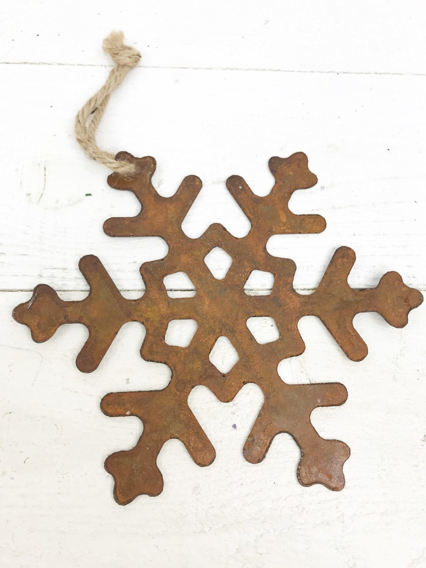 Rustic Metal Hanging Snowflake - Kelea's Florals