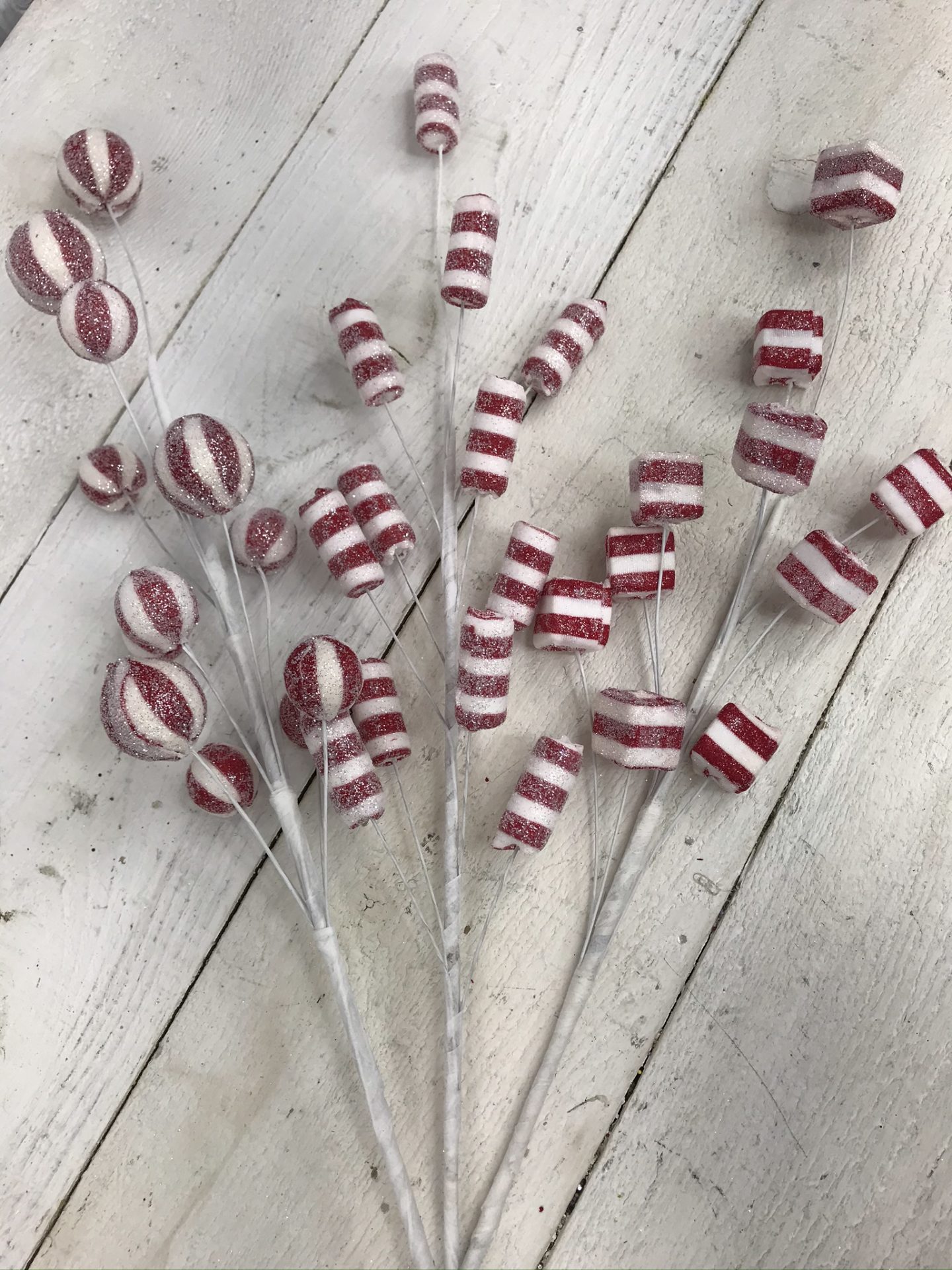 Christmas Glittered Candy Box, Cylinder and Ball Stems (Set of 3 ...