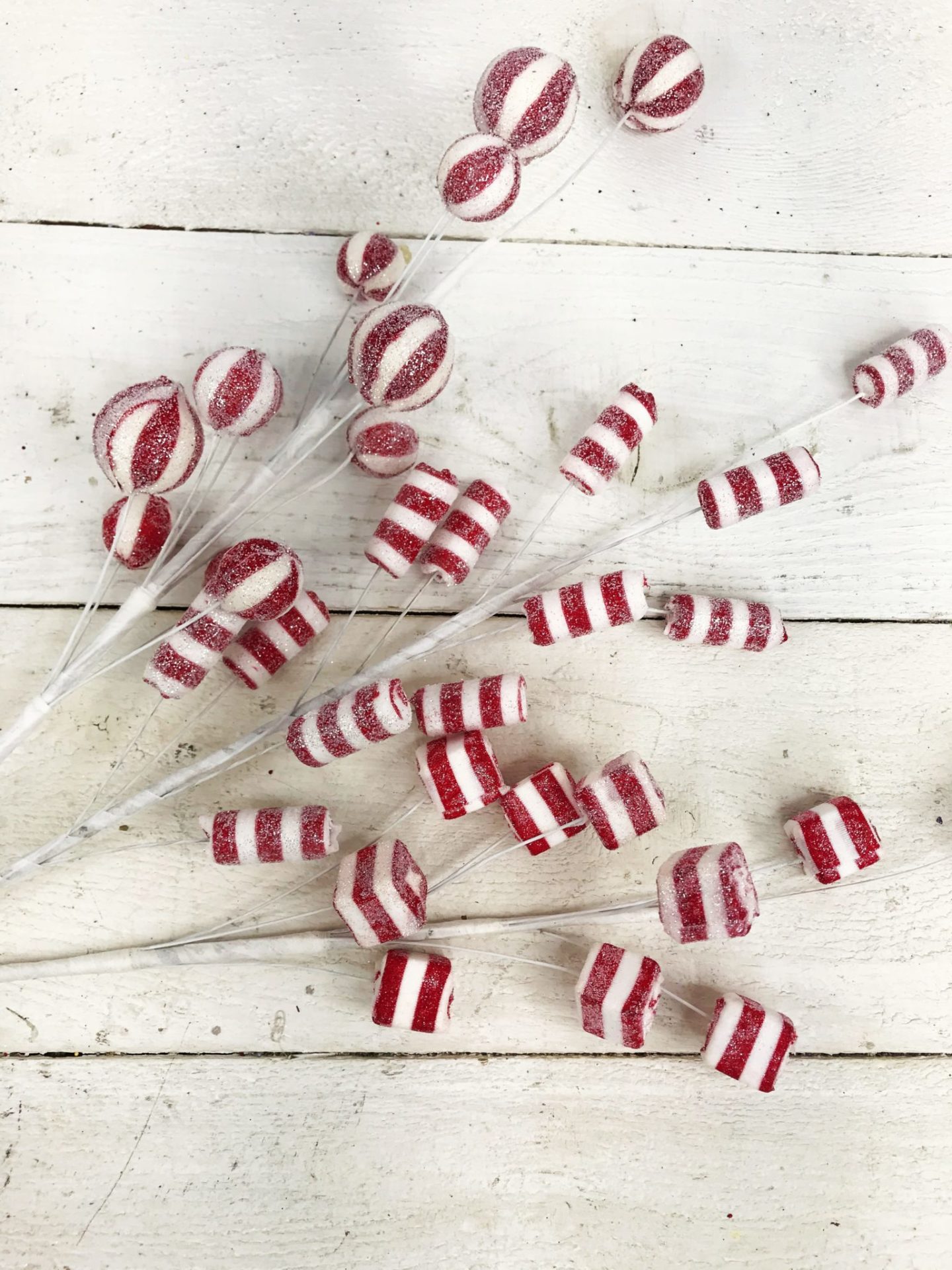Christmas Glittered Candy Box, Cylinder and Ball Stems (Set of 3 ...