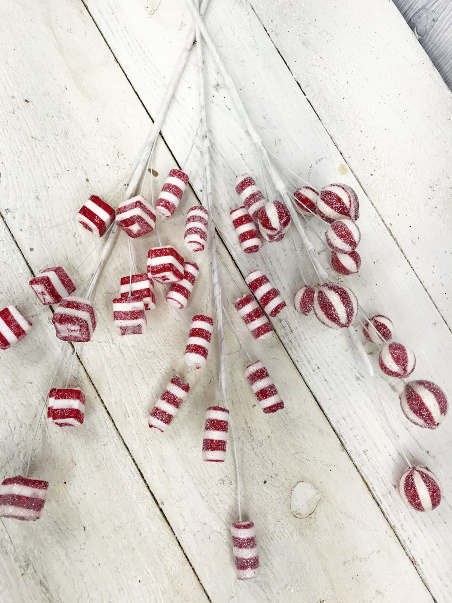 Christmas Glittered Candy Box, Cylinder and Ball Stems (Set of 3 ...