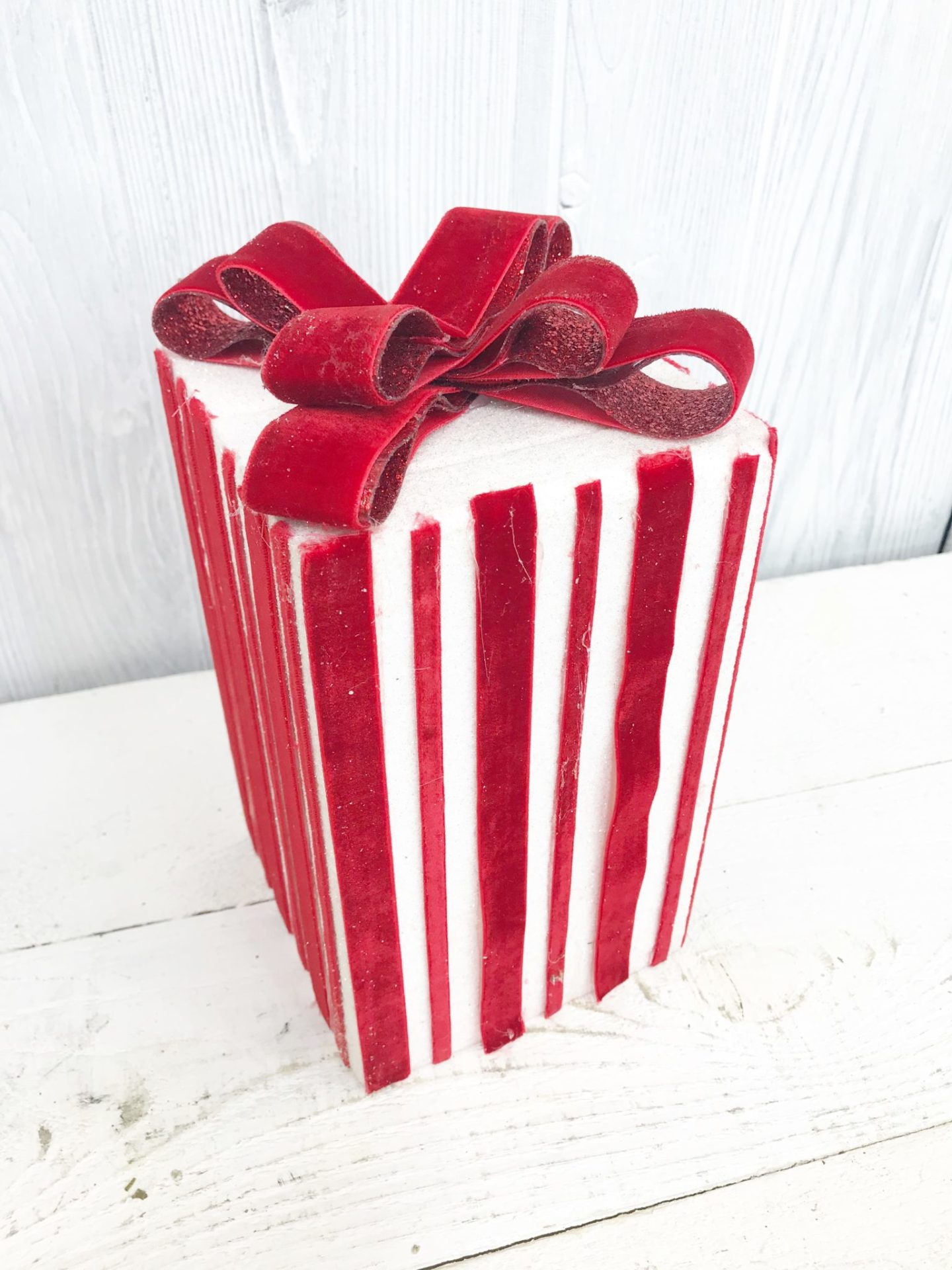 Red and White strip Present - Kelea's Florals