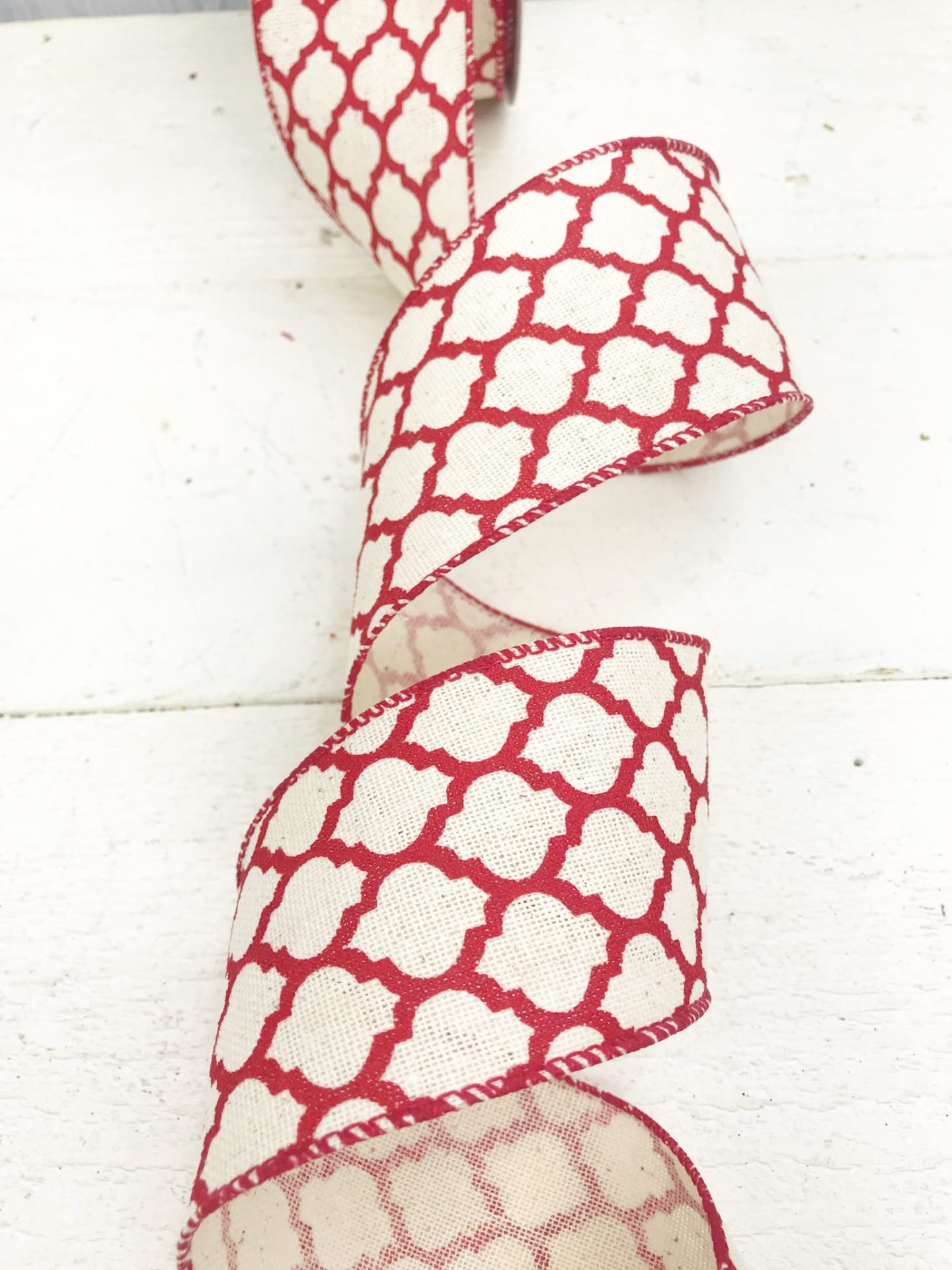 2.5" Country Trellis Hop-sack ribbon on 10 Yard roll - Kelea's Florals