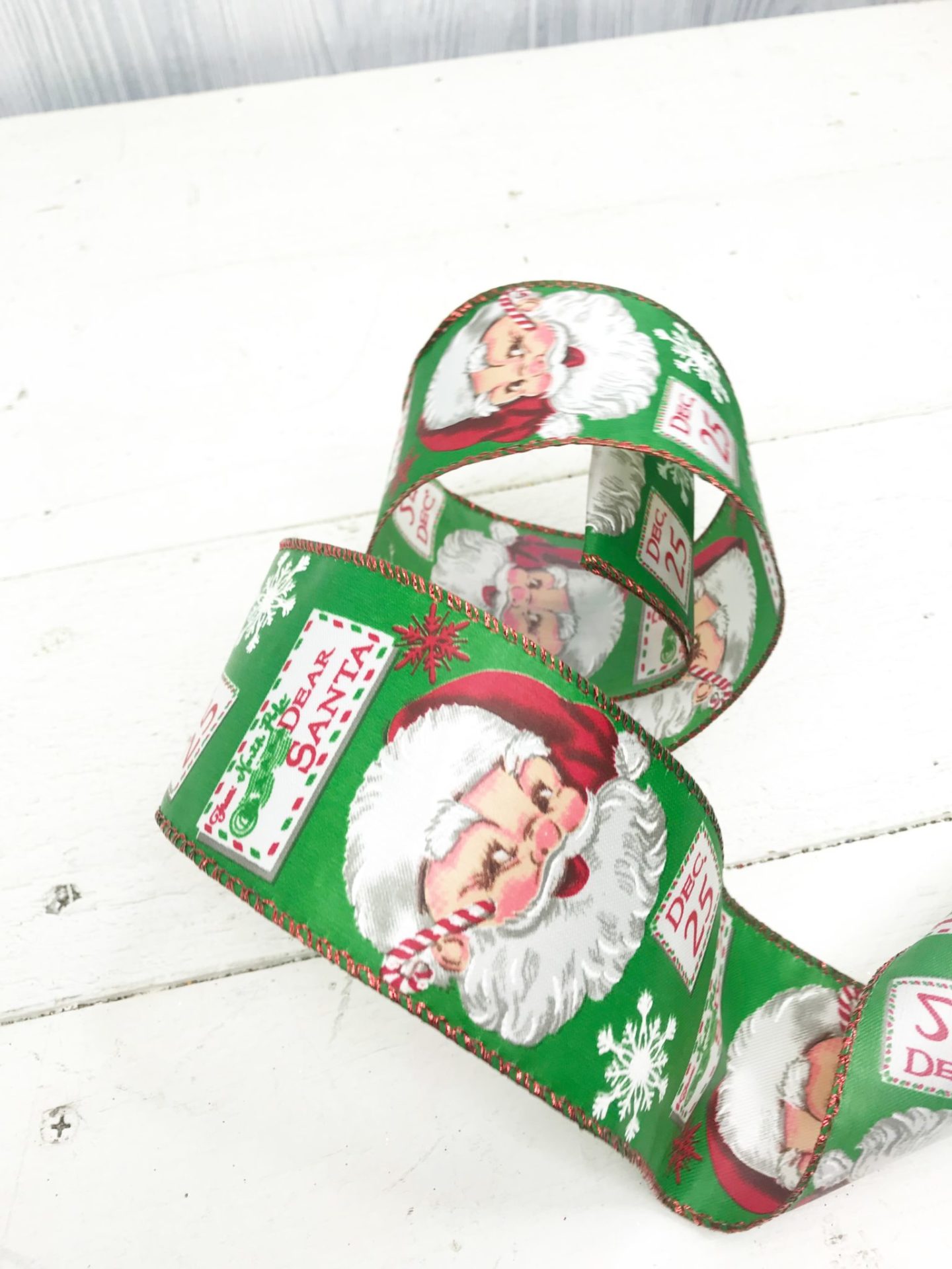 2.5" Letters to Santa Ribbon on 10 Yard Roll - Kelea's Florals