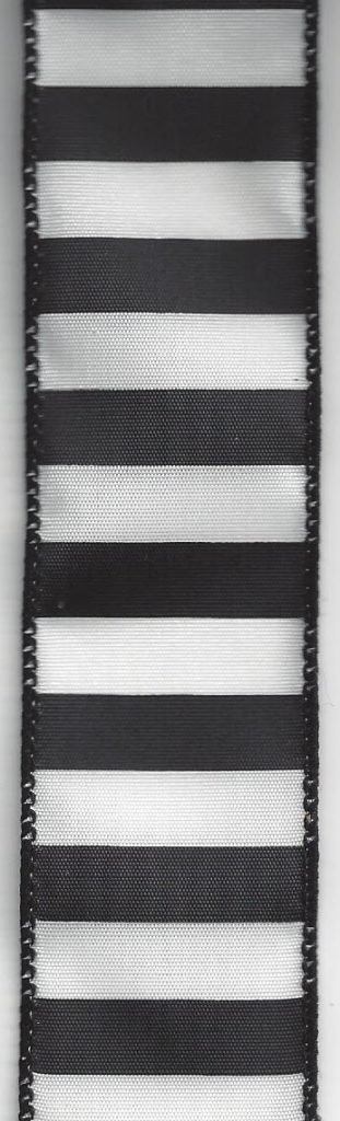 1.5" Black & White Railroad Ribbon on 50 Yard Roll - Kelea's Florals