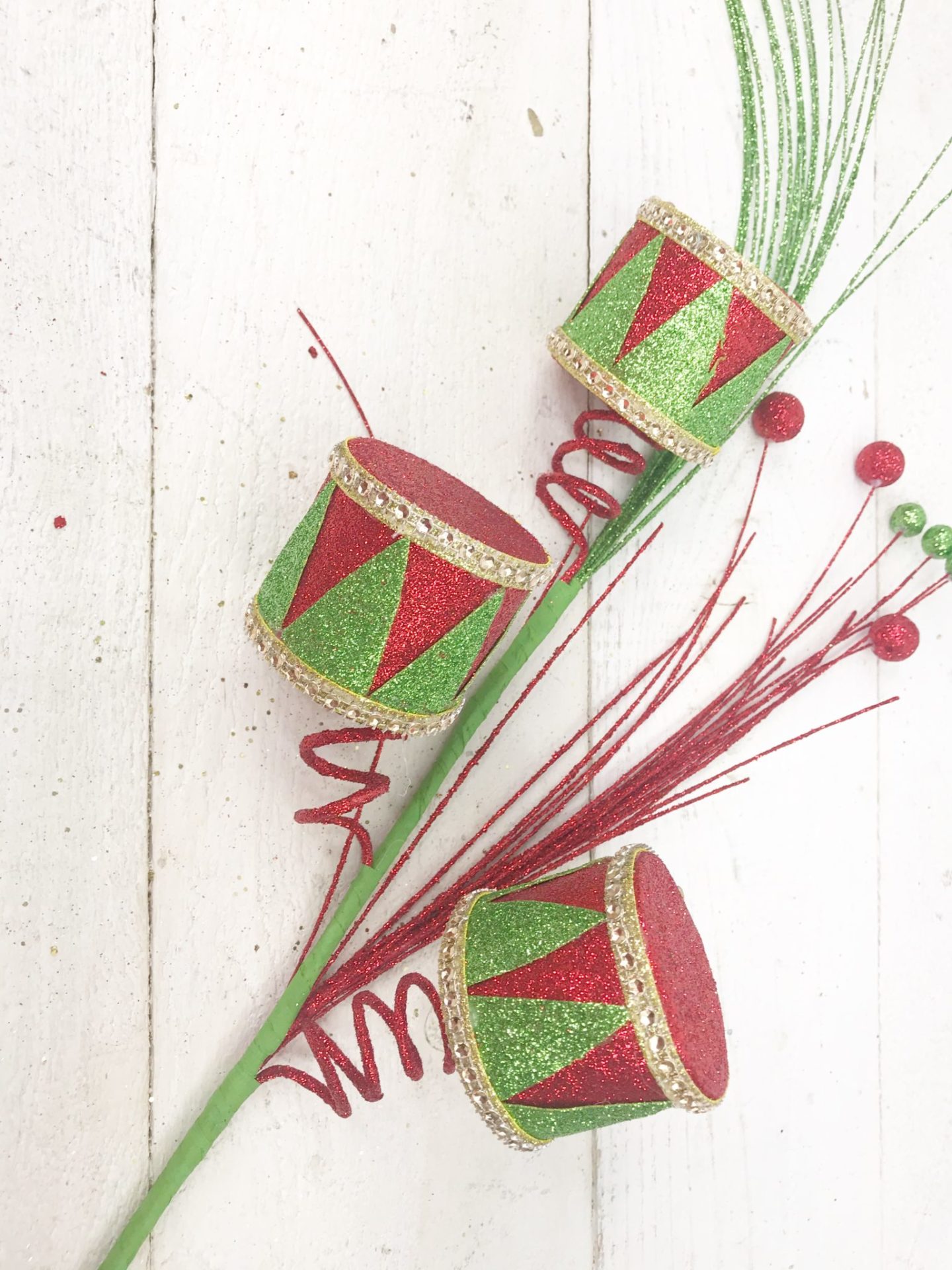 Christmas Toy Drums Stem - Kelea's Florals