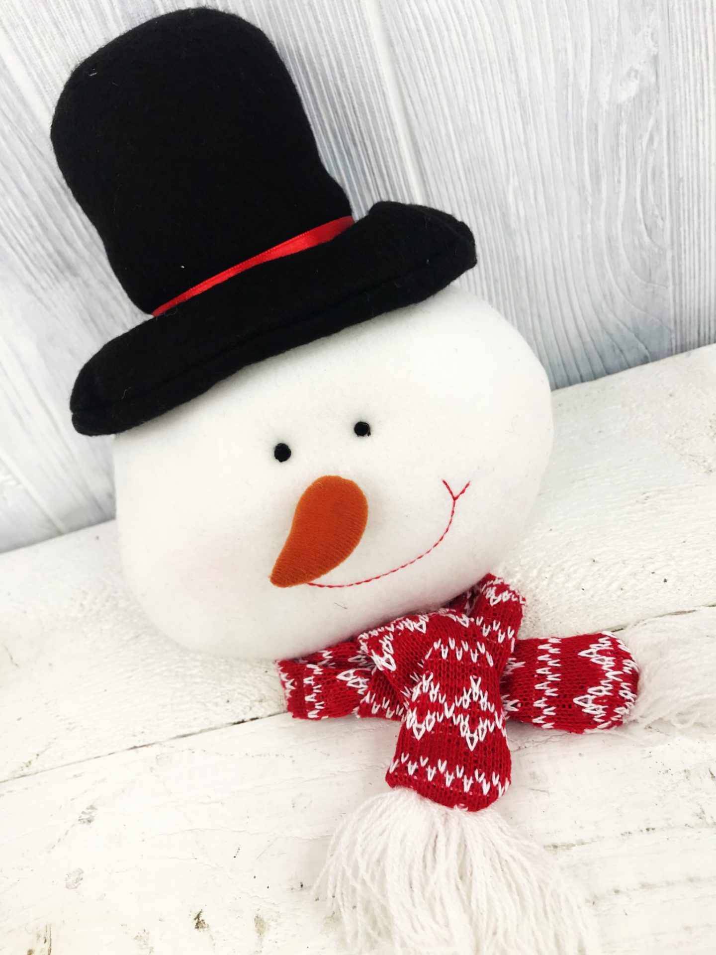 Plush Snowman Head with top hat - Kelea's Florals