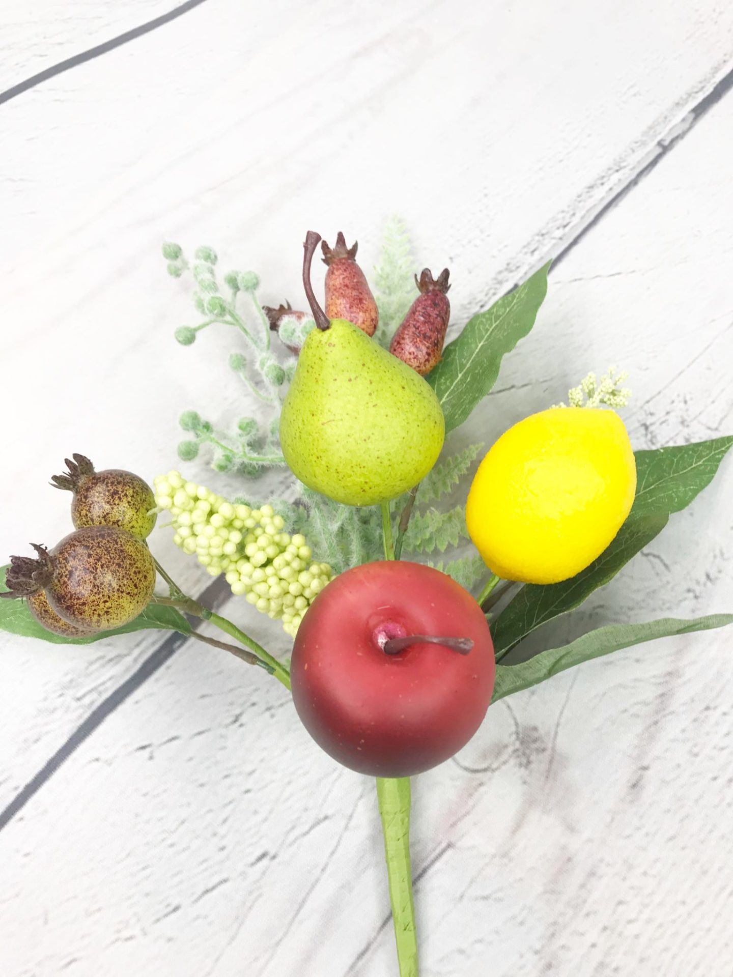 Small Mixed Fruit Pear Apple Lemon Berries Pick - Kelea's Florals