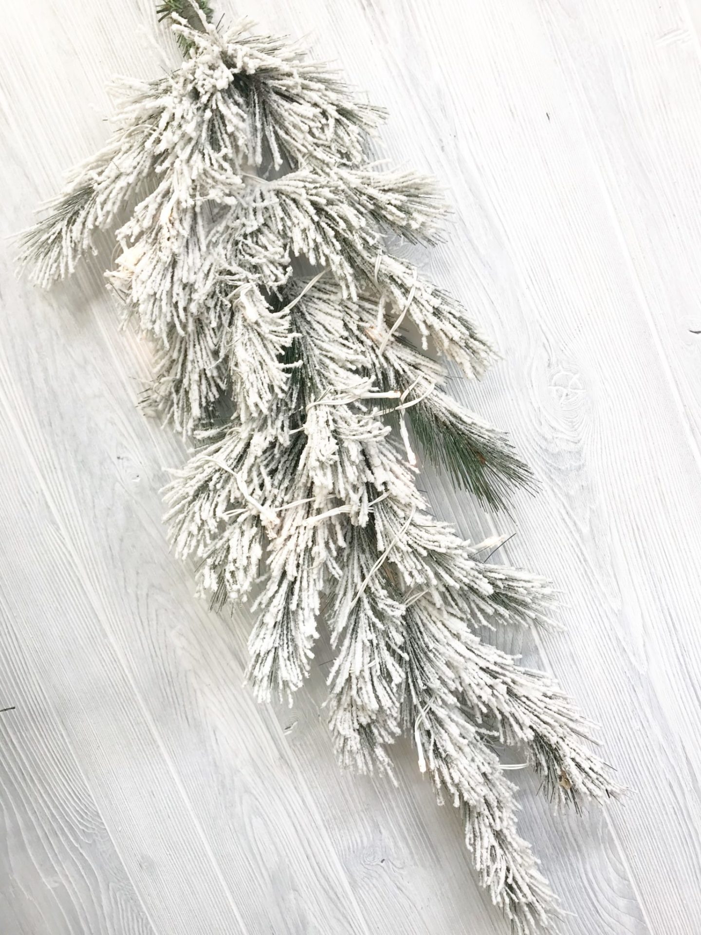 Lighted Flocked Fairmont Pine Swag - Kelea's Florals