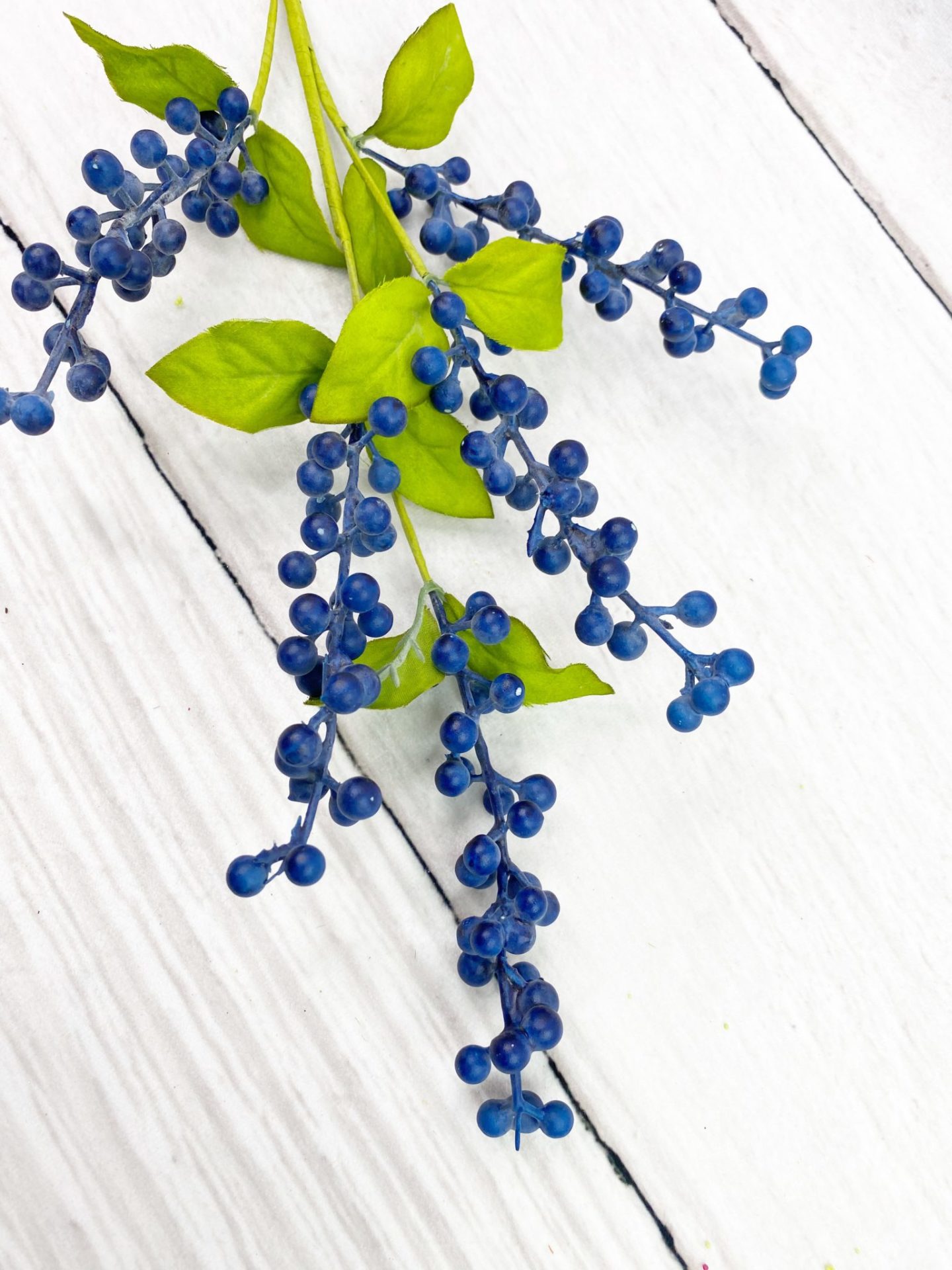 Blue Berry & Leaves Stem - Kelea's Florals