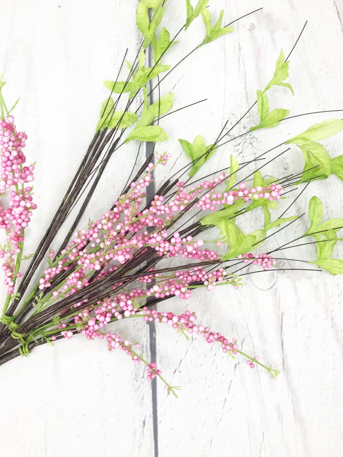 Pink Berry & Leaf Stem - Kelea's Florals