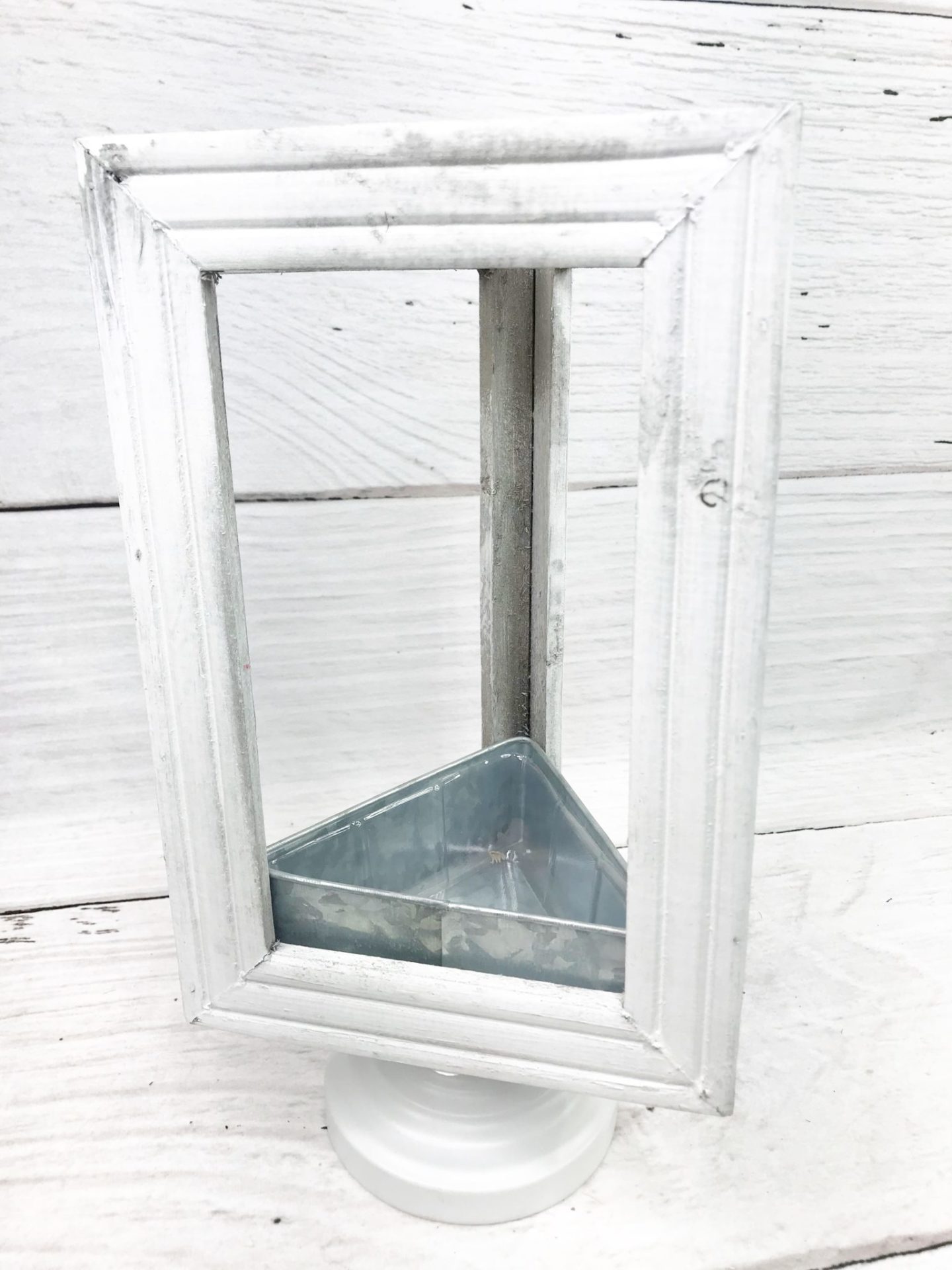 Small Wood & Tin Triangle Container - Kelea's Florals