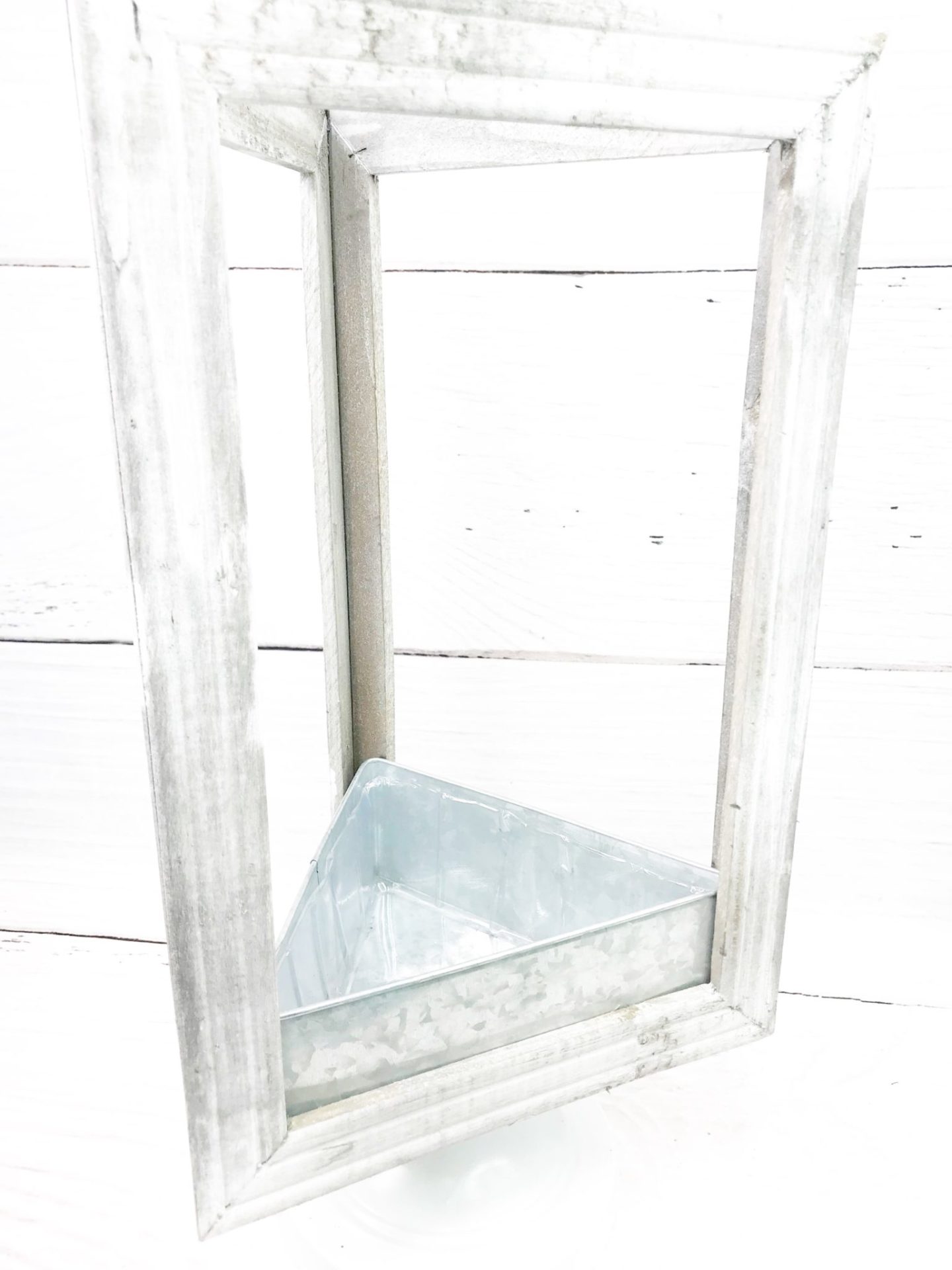 Small Wood & Tin Triangle Container - Kelea's Florals