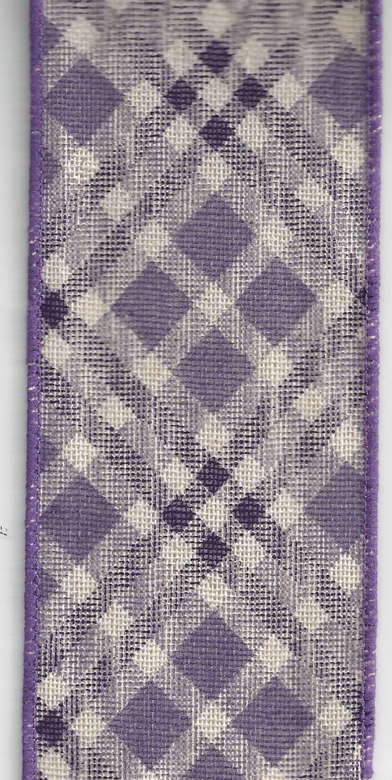2.5" Purple Diagonal Check Ribbon on 10 Yard Roll - Kelea's Florals