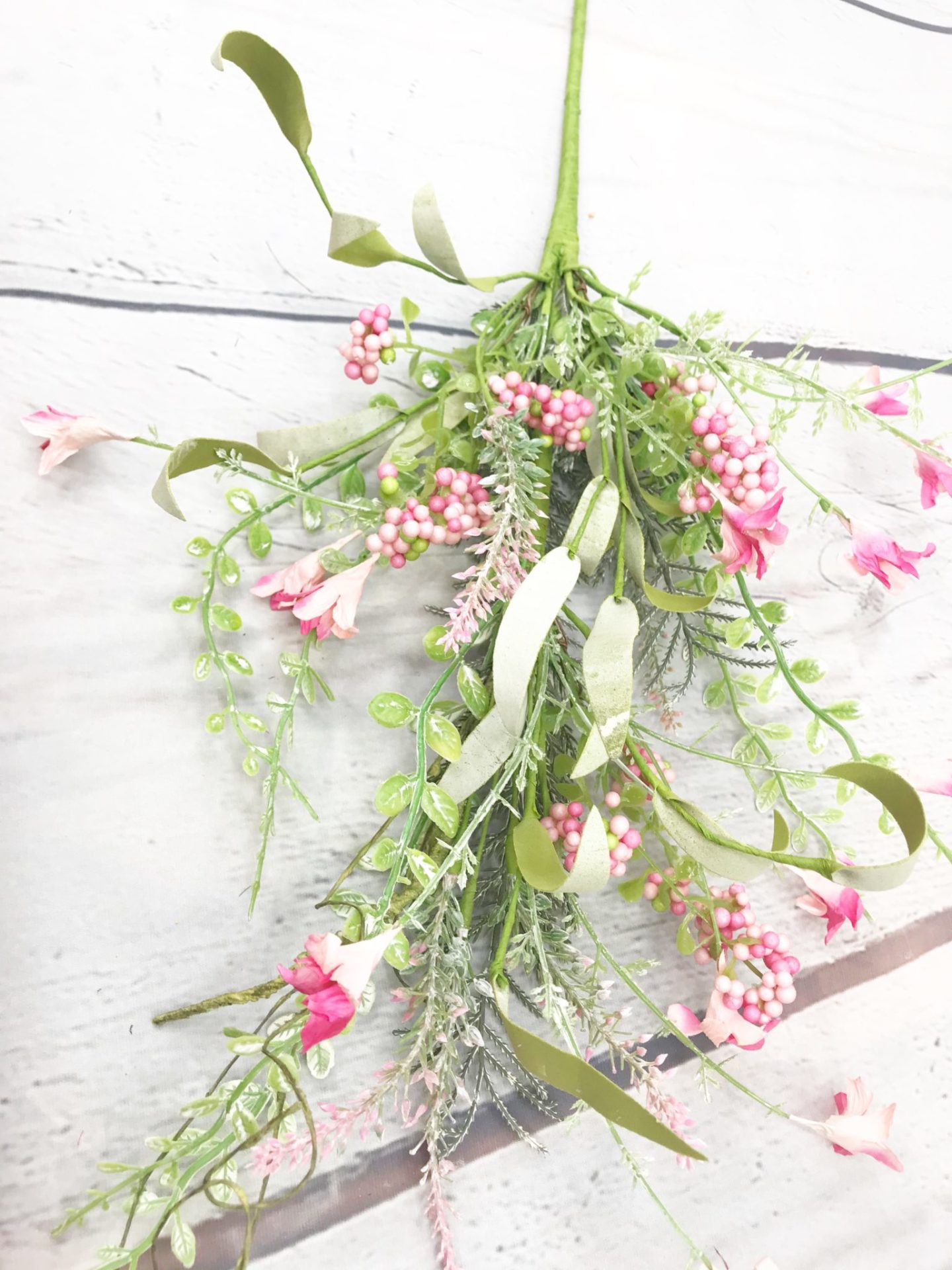 Hot Pink Flower & Berry Stem - Kelea's Florals