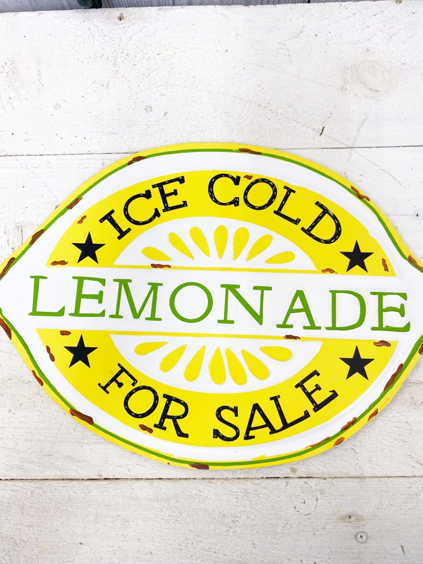 Enamel Ice Cold Lemonade Wall Sign - Kelea's Florals