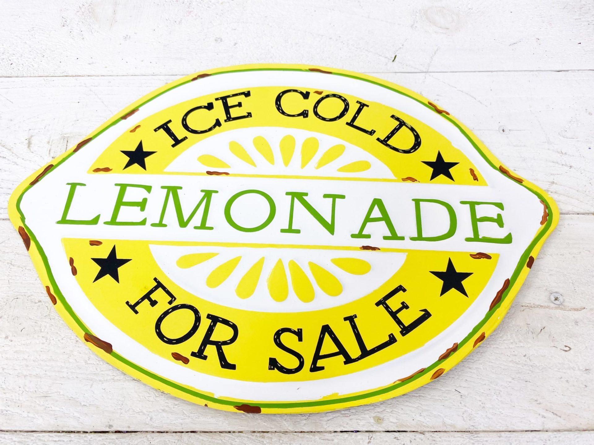 Enamel Ice Cold Lemonade Wall Sign - Kelea's Florals