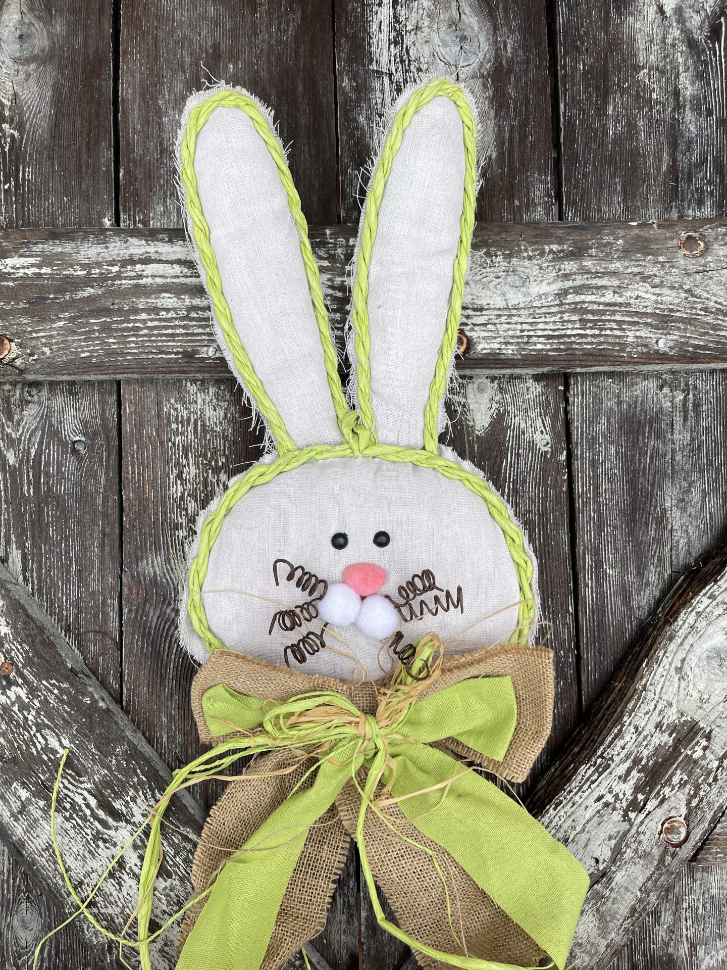 Green Fabric Easter Bunny Head Hanger - Kelea's Florals