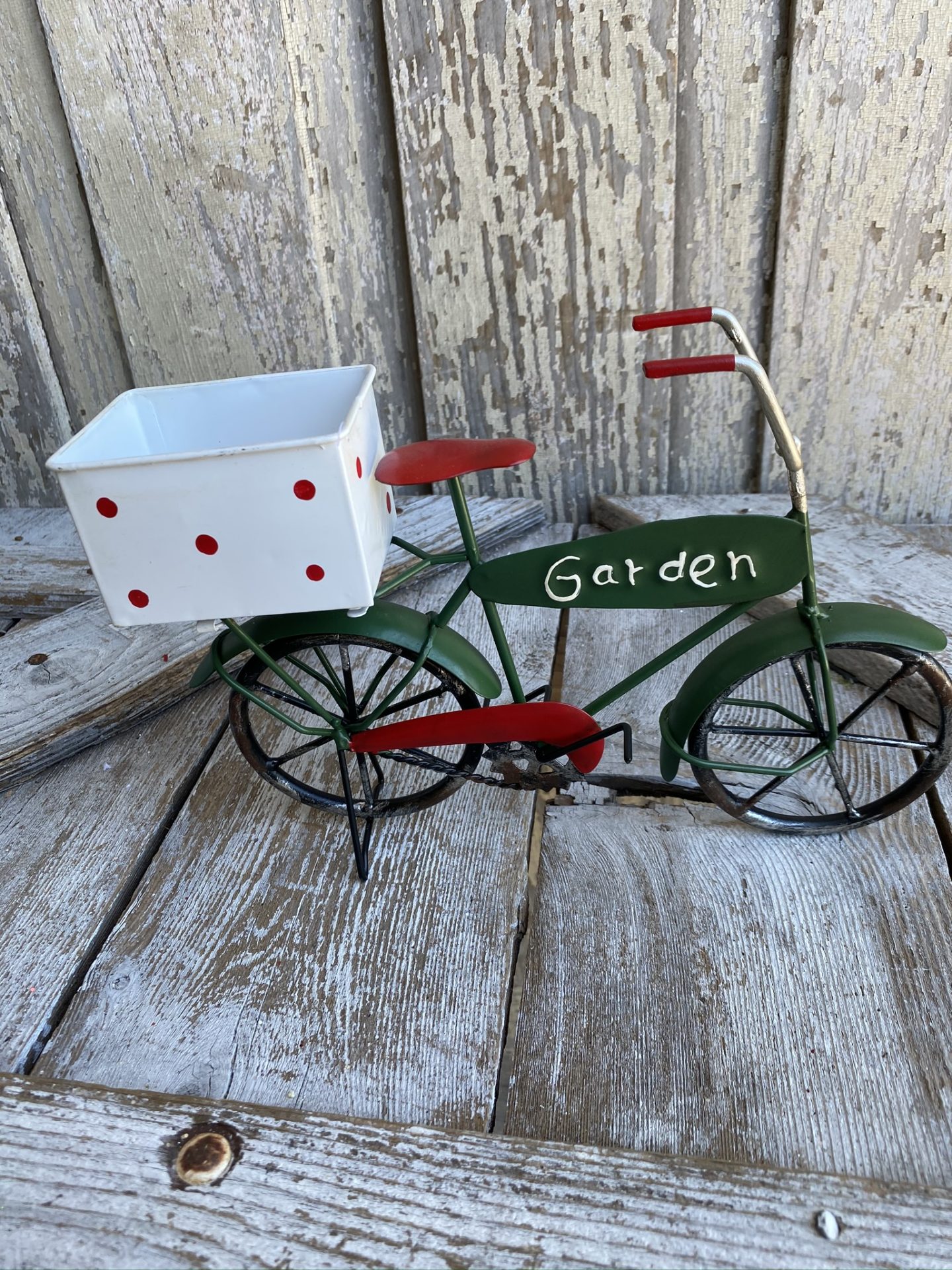 Green and Red Bike for Wreaths - Kelea's Florals