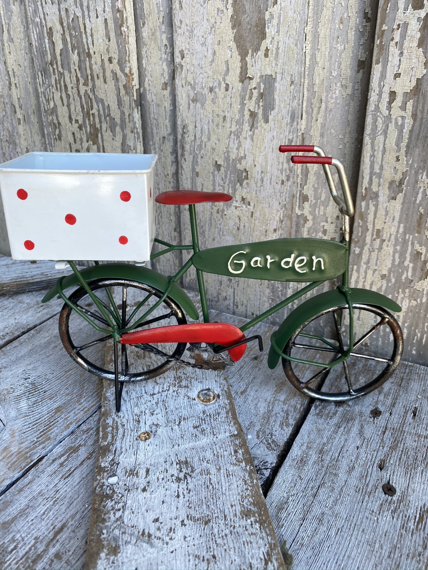 Green and Red Bike for Wreaths - Kelea's Florals