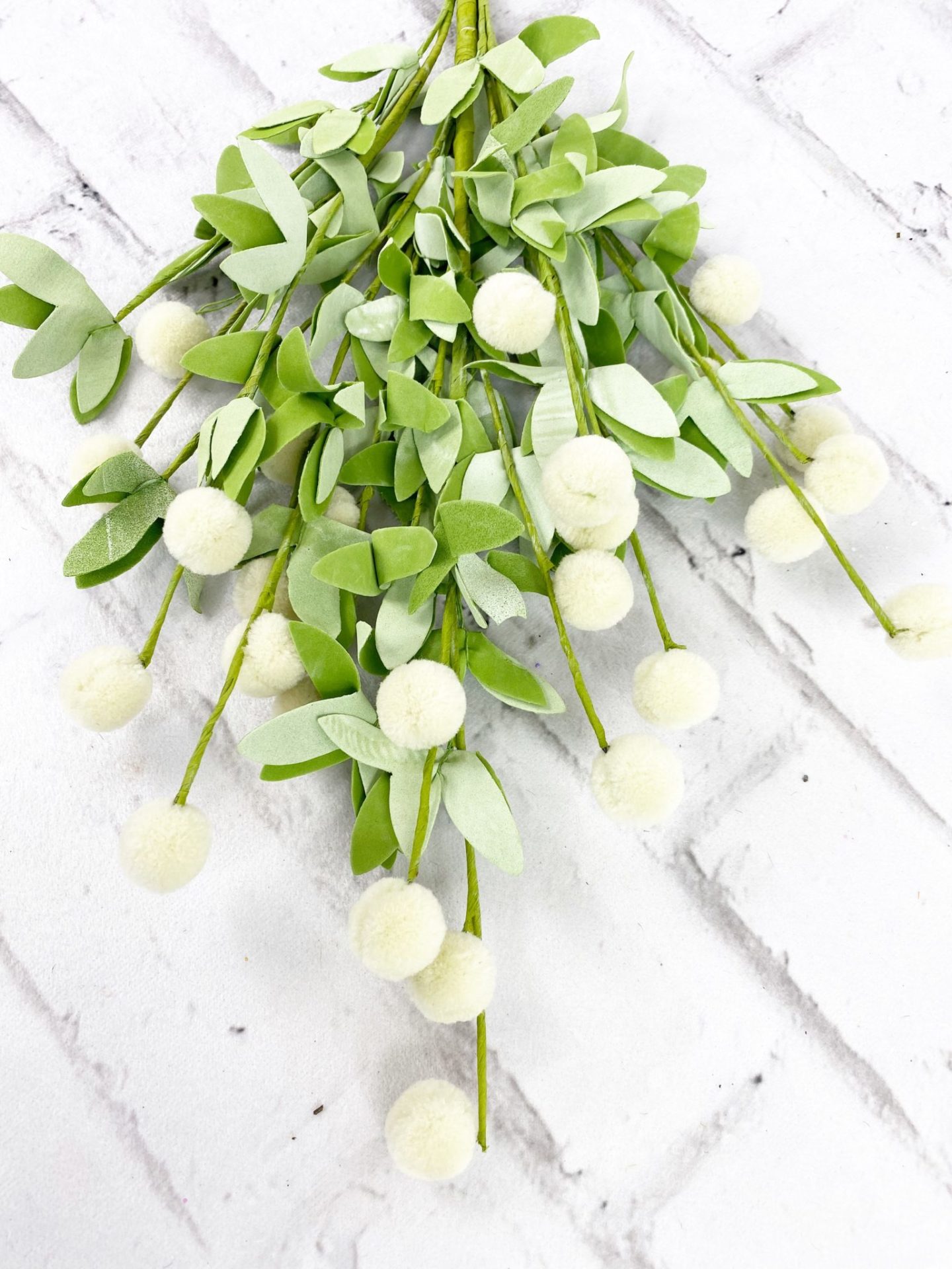 Cream Felt Ball Stem - Kelea's Florals