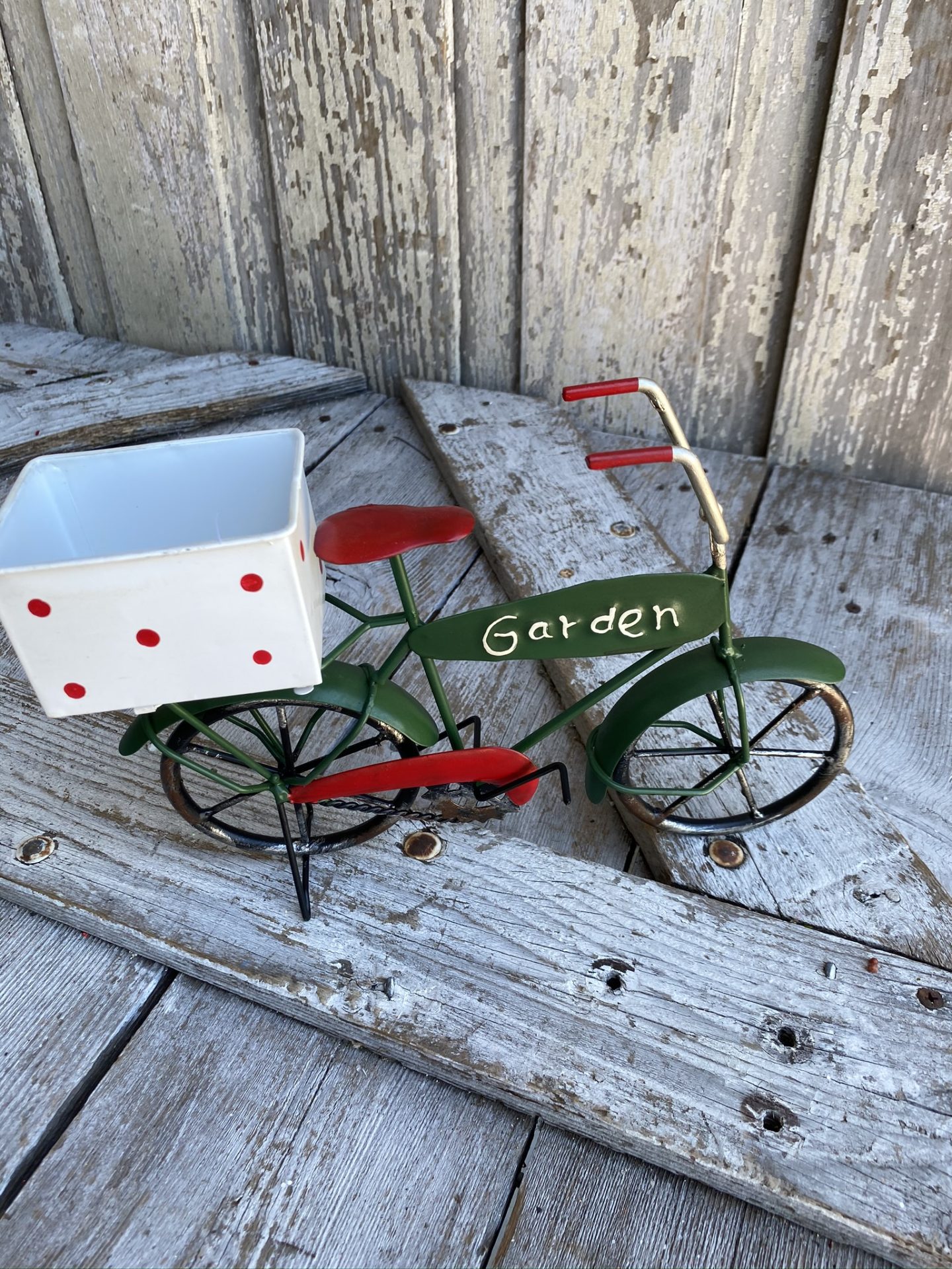 Green and Red Bike for Wreaths - Kelea's Florals
