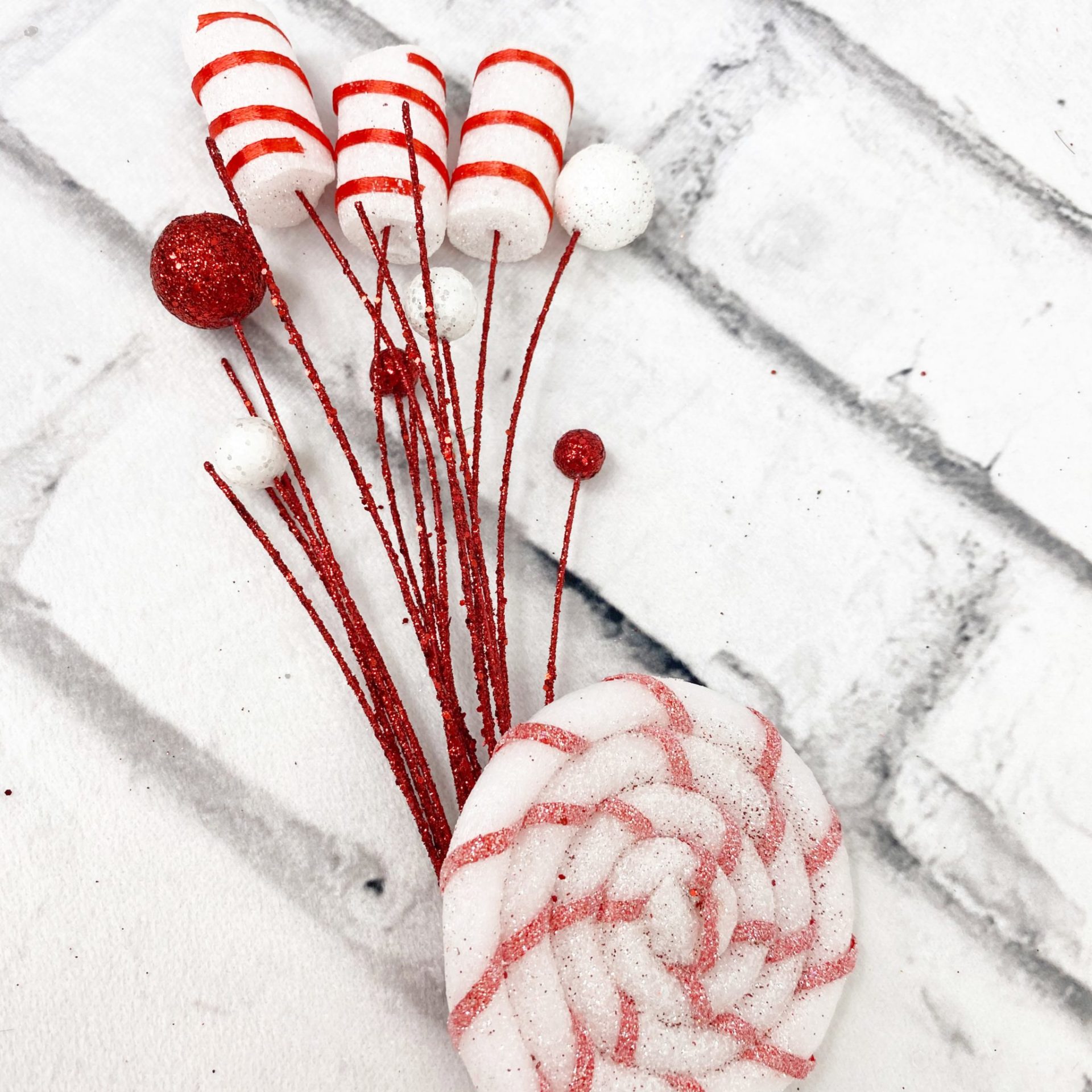 Red and White Peppermint Pick - Kelea's Florals