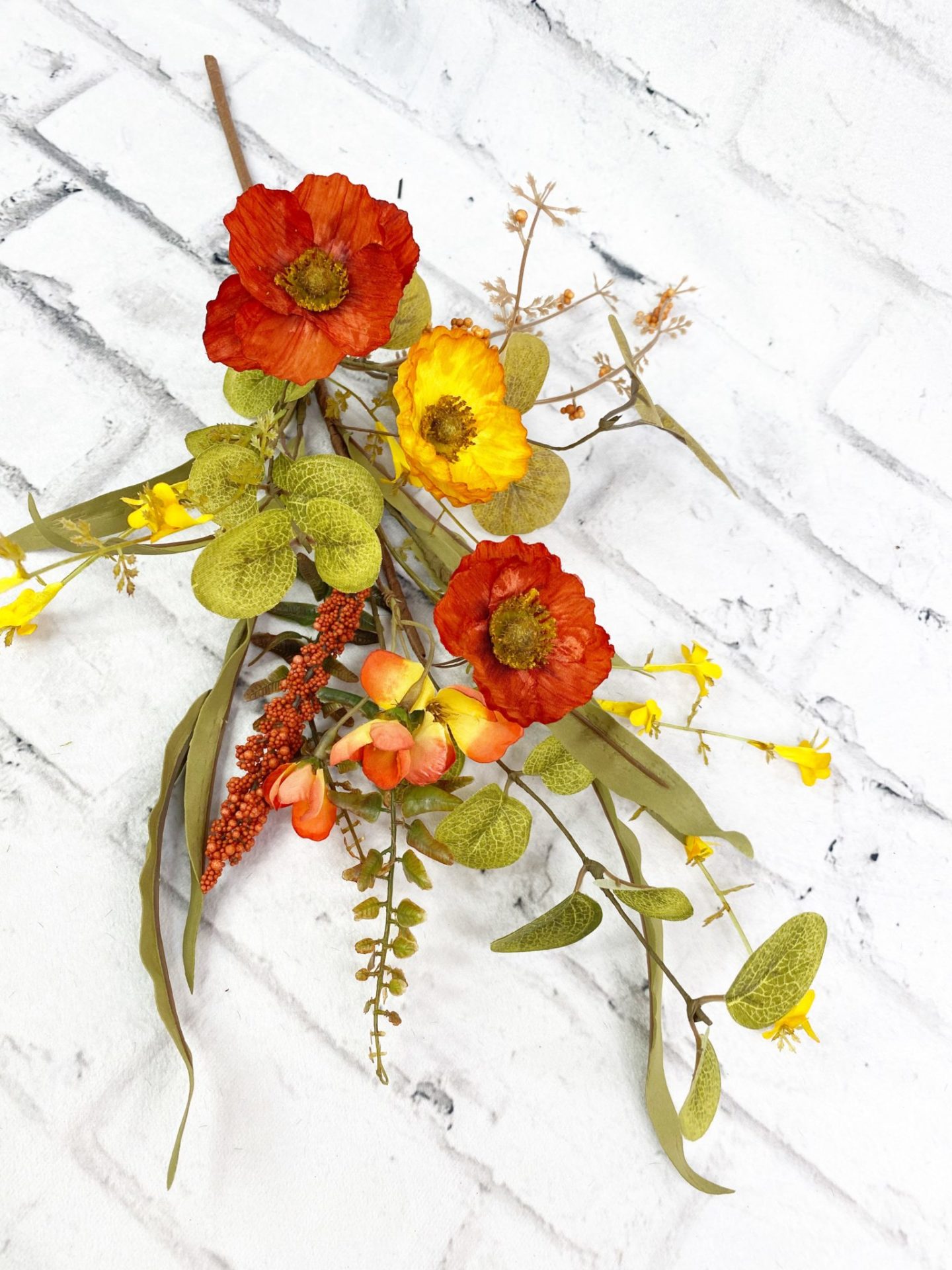 Fall Mixed Yellow and Red Flowers Pick - Kelea's Florals