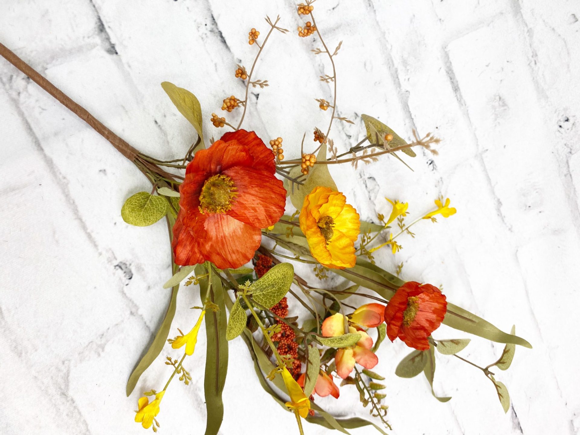 Fall Mixed Yellow and Red Flowers Pick - Kelea's Florals
