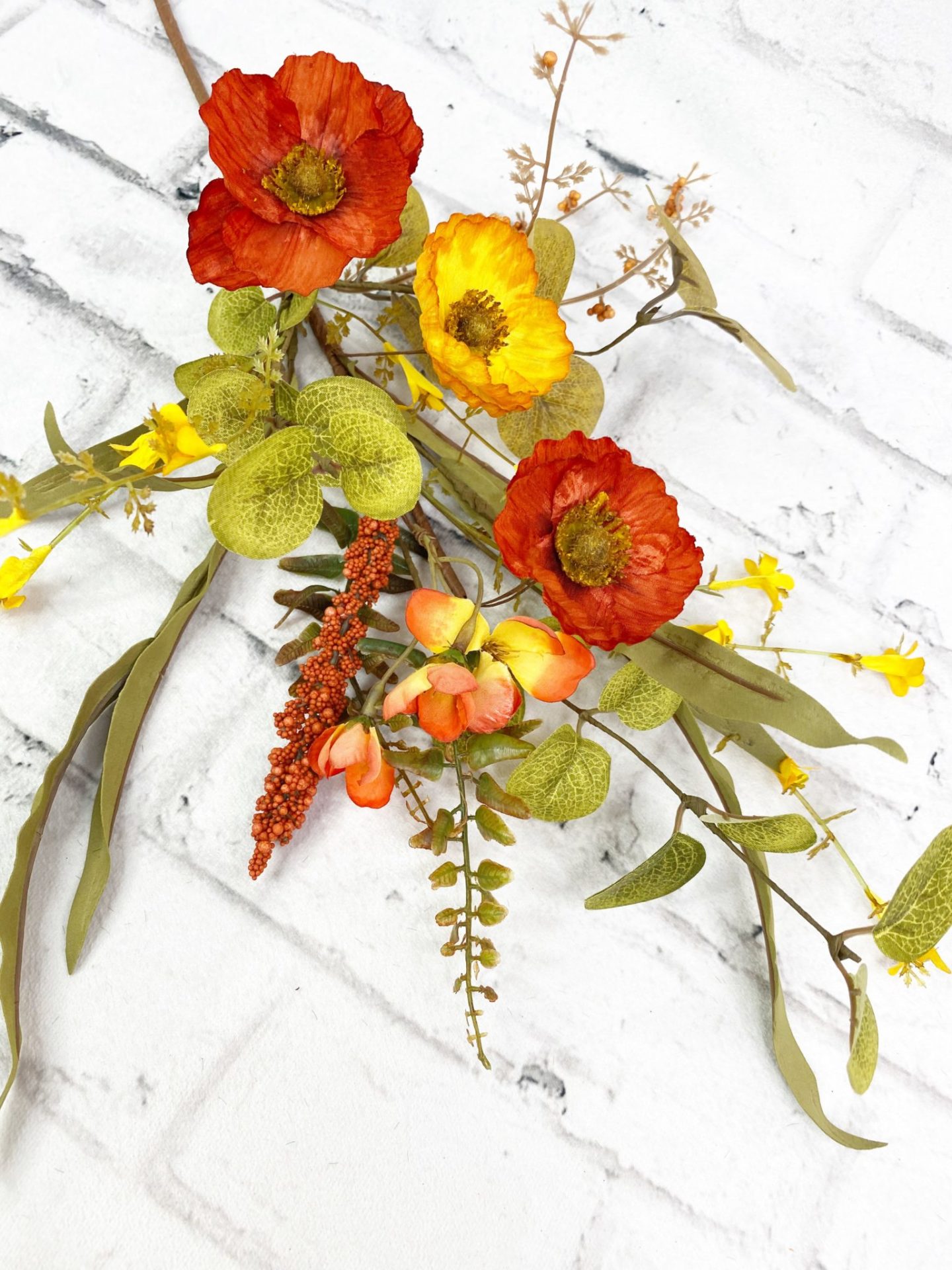 Fall Mixed Yellow and Red Flowers Pick - Kelea's Florals