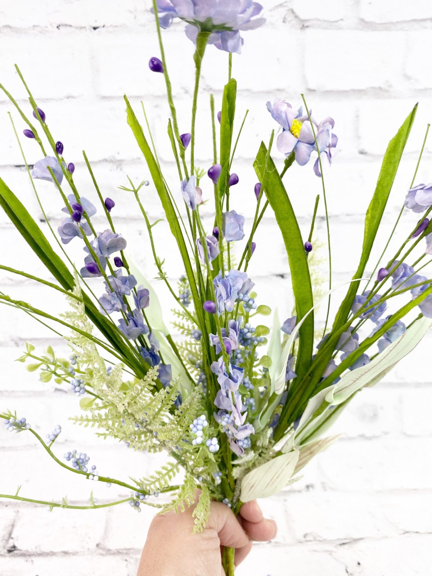 Blue Flower and Berry Stem - Kelea's Florals