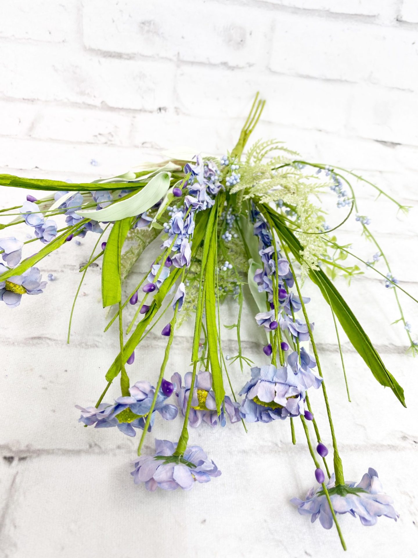 Blue Flower and Berry Stem - Kelea's Florals