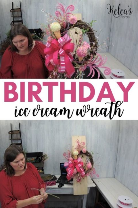 Ice Cream Cone Birthday Wreath - Kelea's Florals