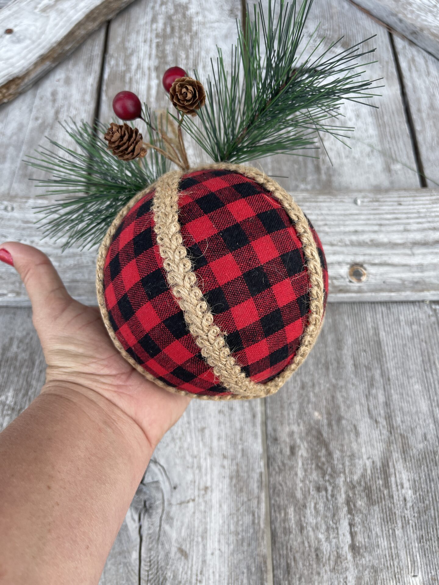 Black Red Buffalo Check Ball - Kelea's Florals