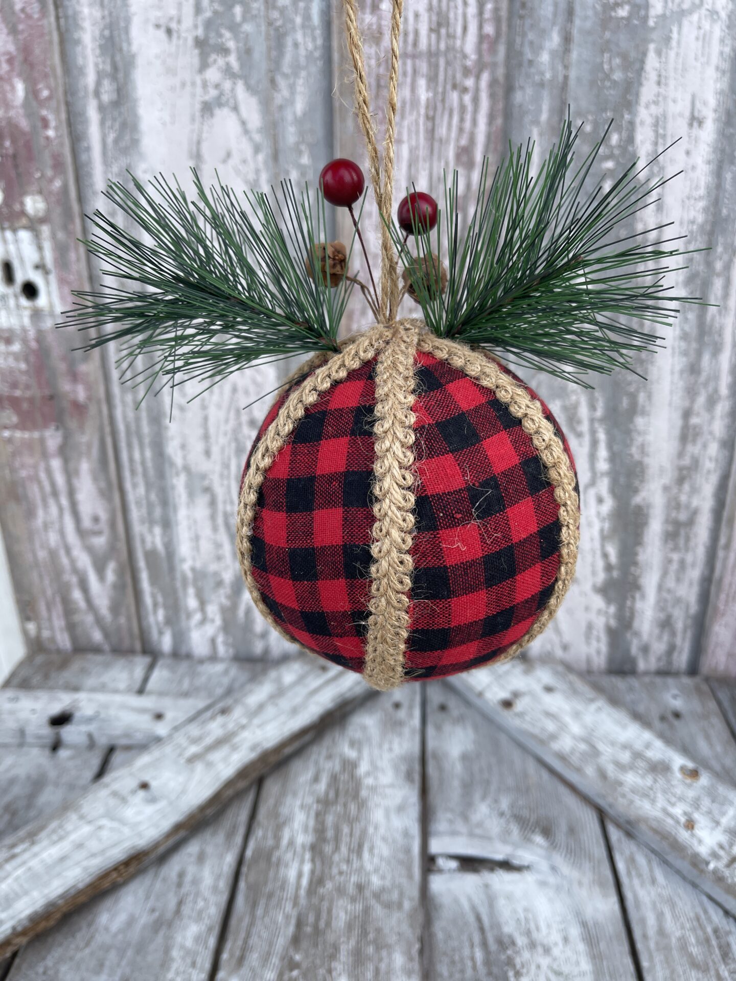 Black Red Buffalo Check Ball - Kelea's Florals