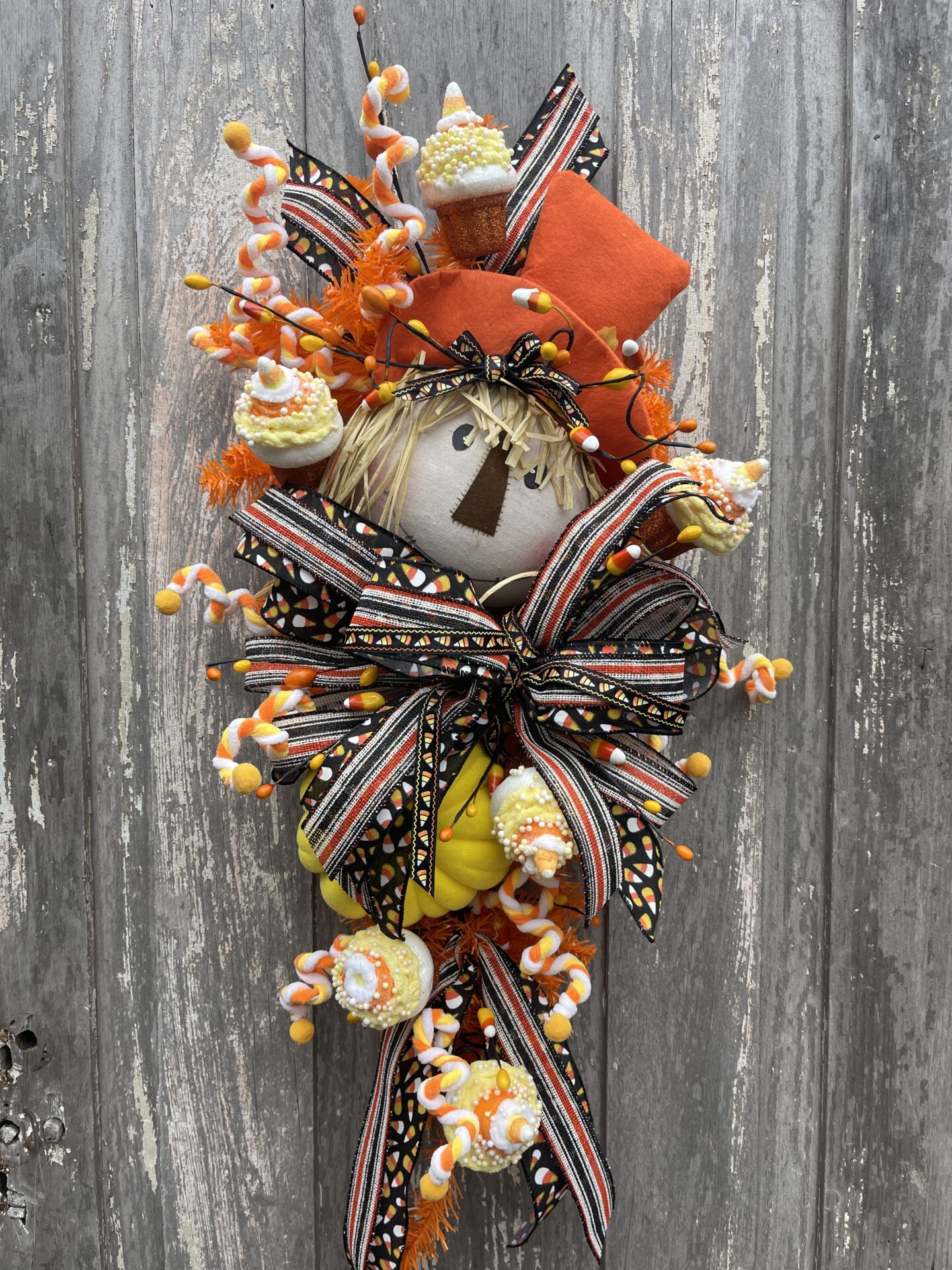 Candy Corn Scarecrow Swag Kit Supply List - Kelea's Florals