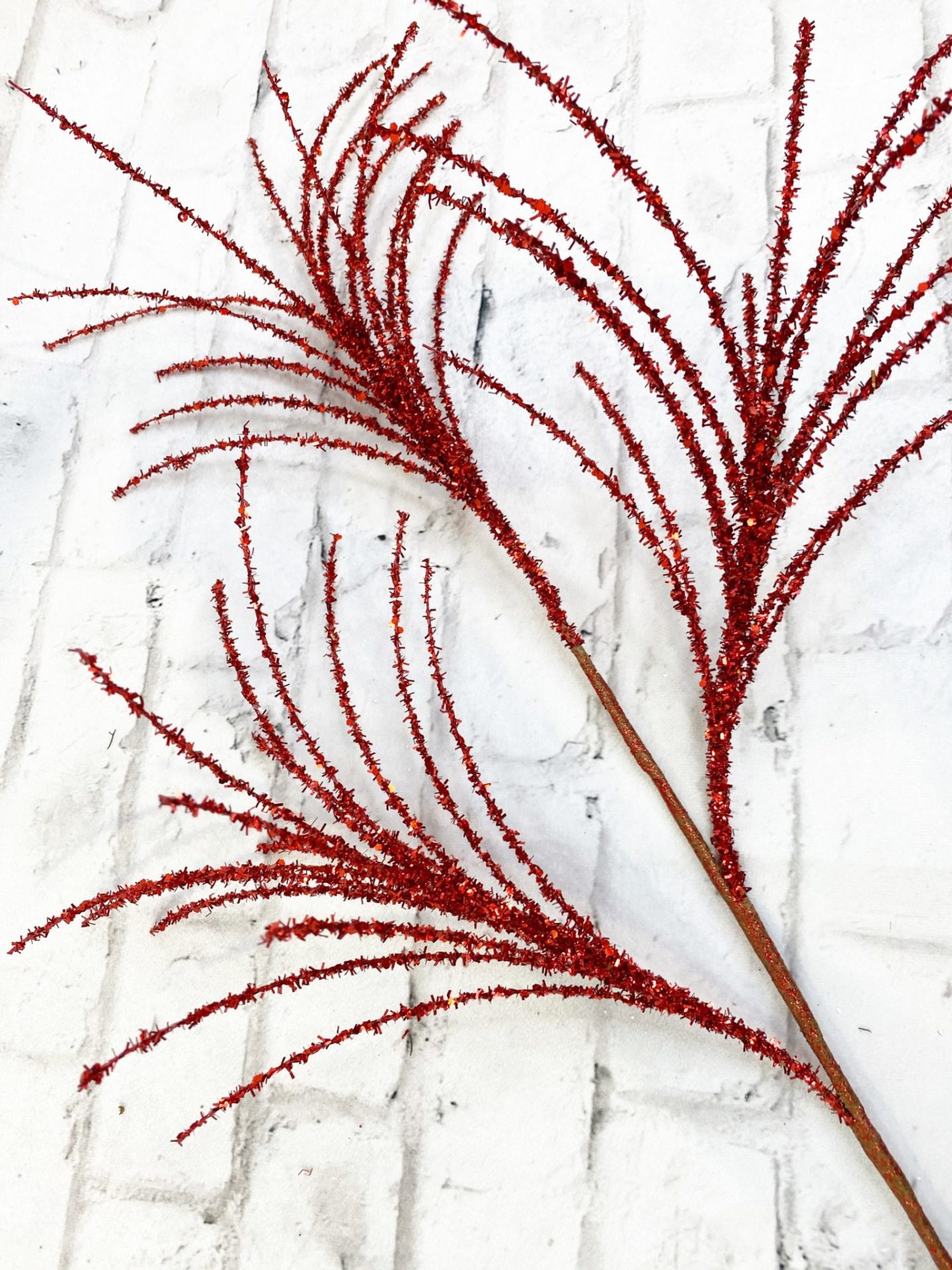 Red Glitter Pine Stem - Kelea's Florals