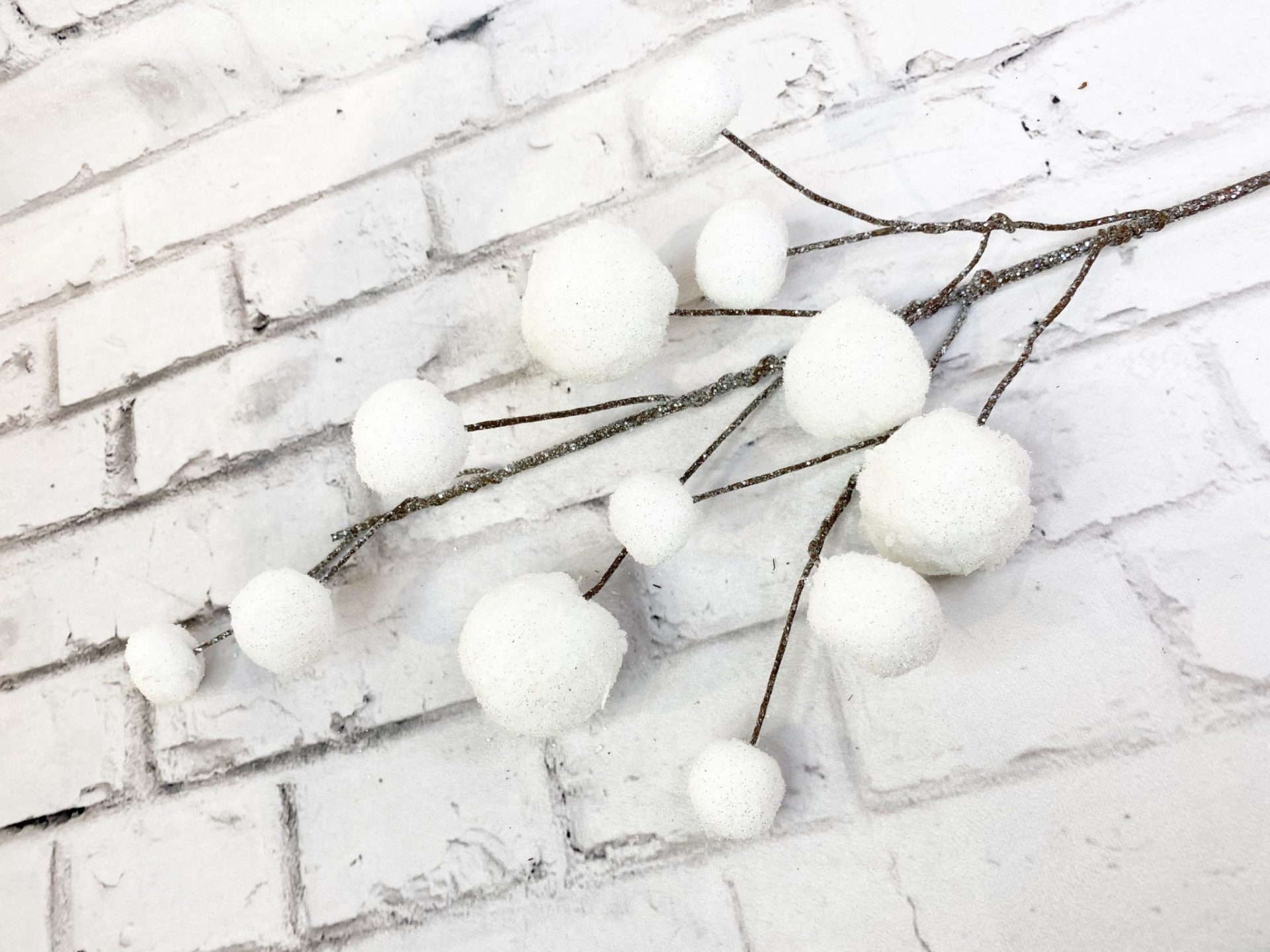 Glitter Snowball Stem - Kelea's Florals