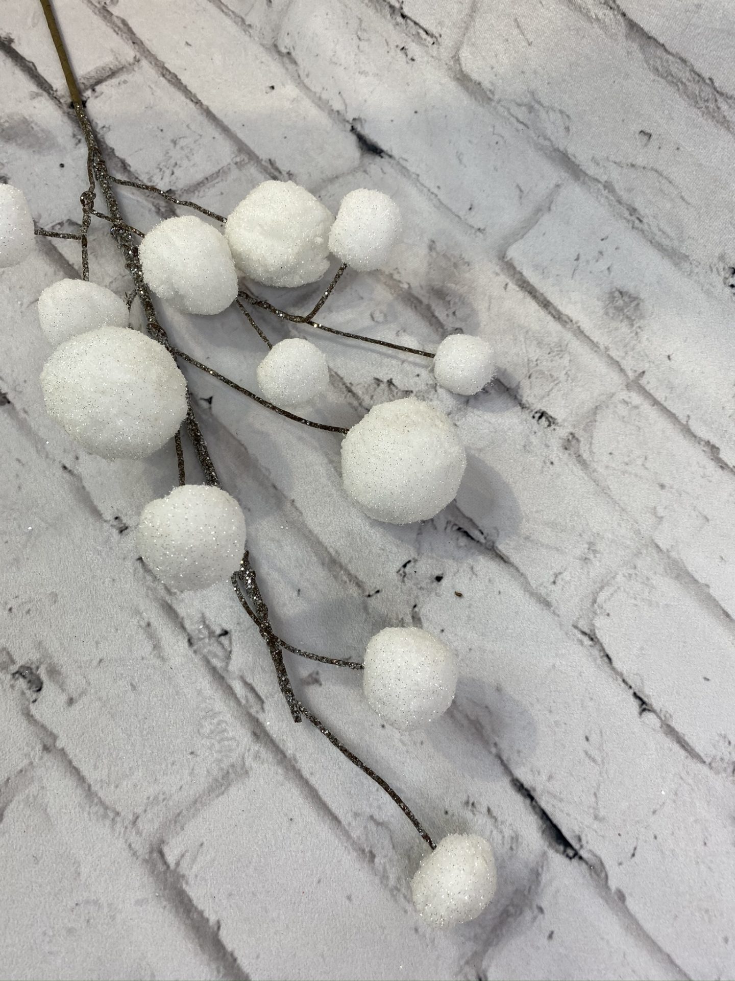 Glitter Snowball Stem - Kelea's Florals