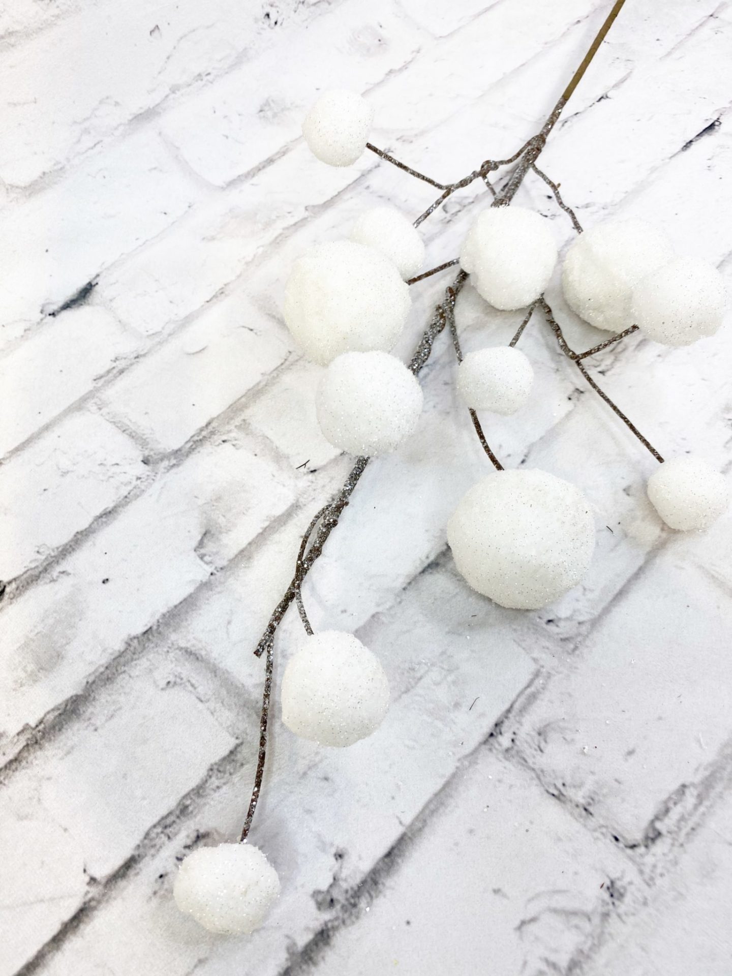 Glitter Snowball Stem - Kelea's Florals