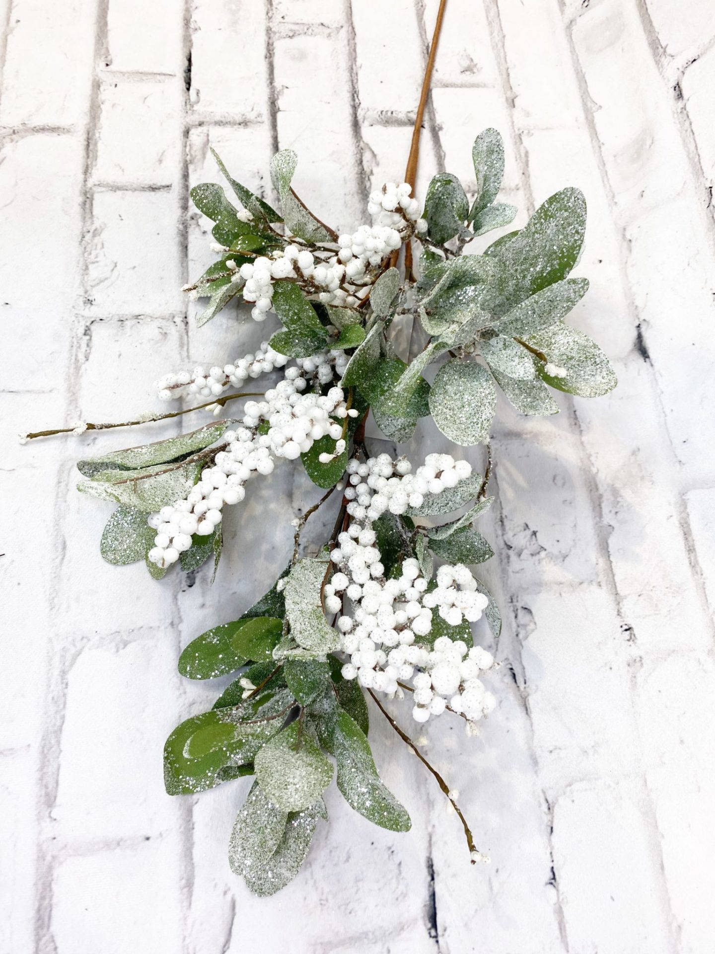 Medium Glitter Snow Berry Stem - Kelea's Florals