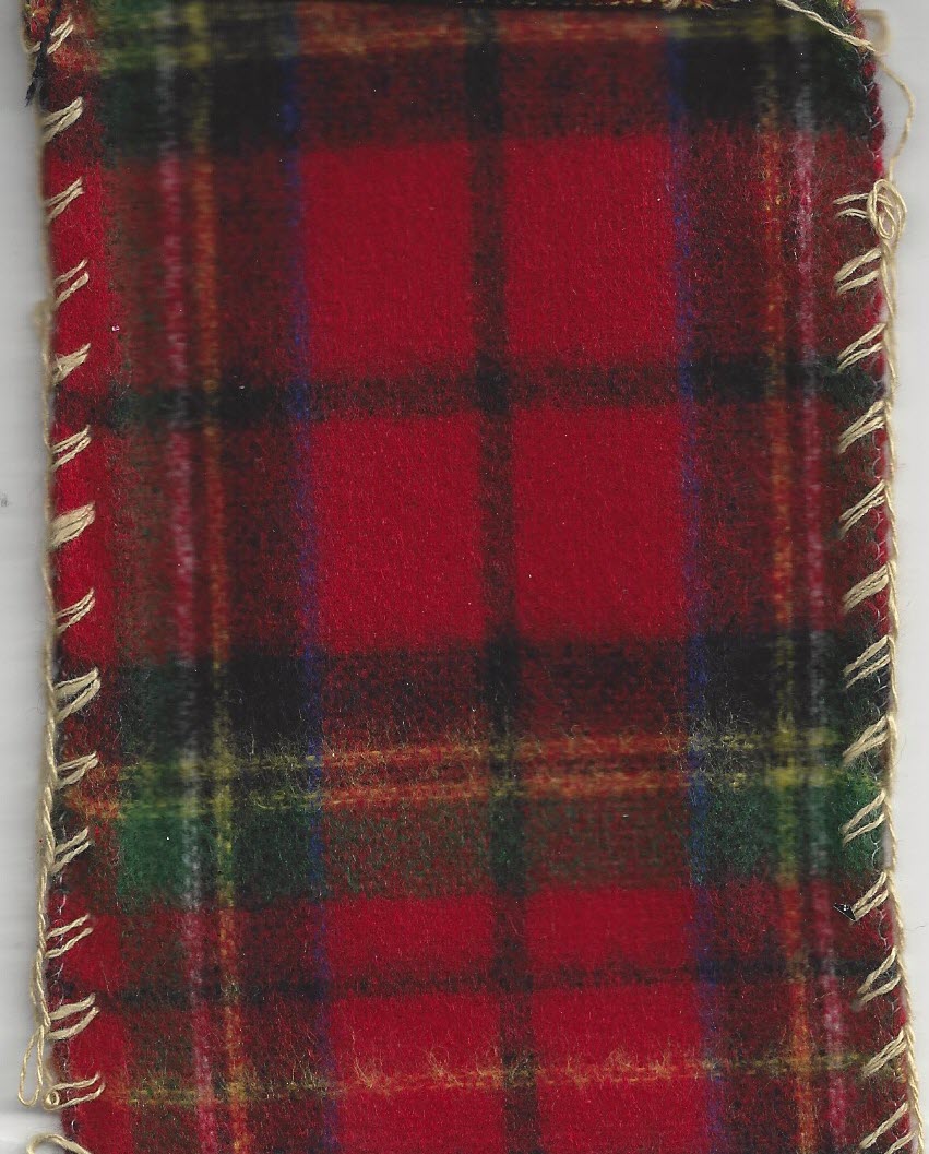 4" Flannel Plaid with natural stitch edge Ribbon on 10 Yard Roll ...