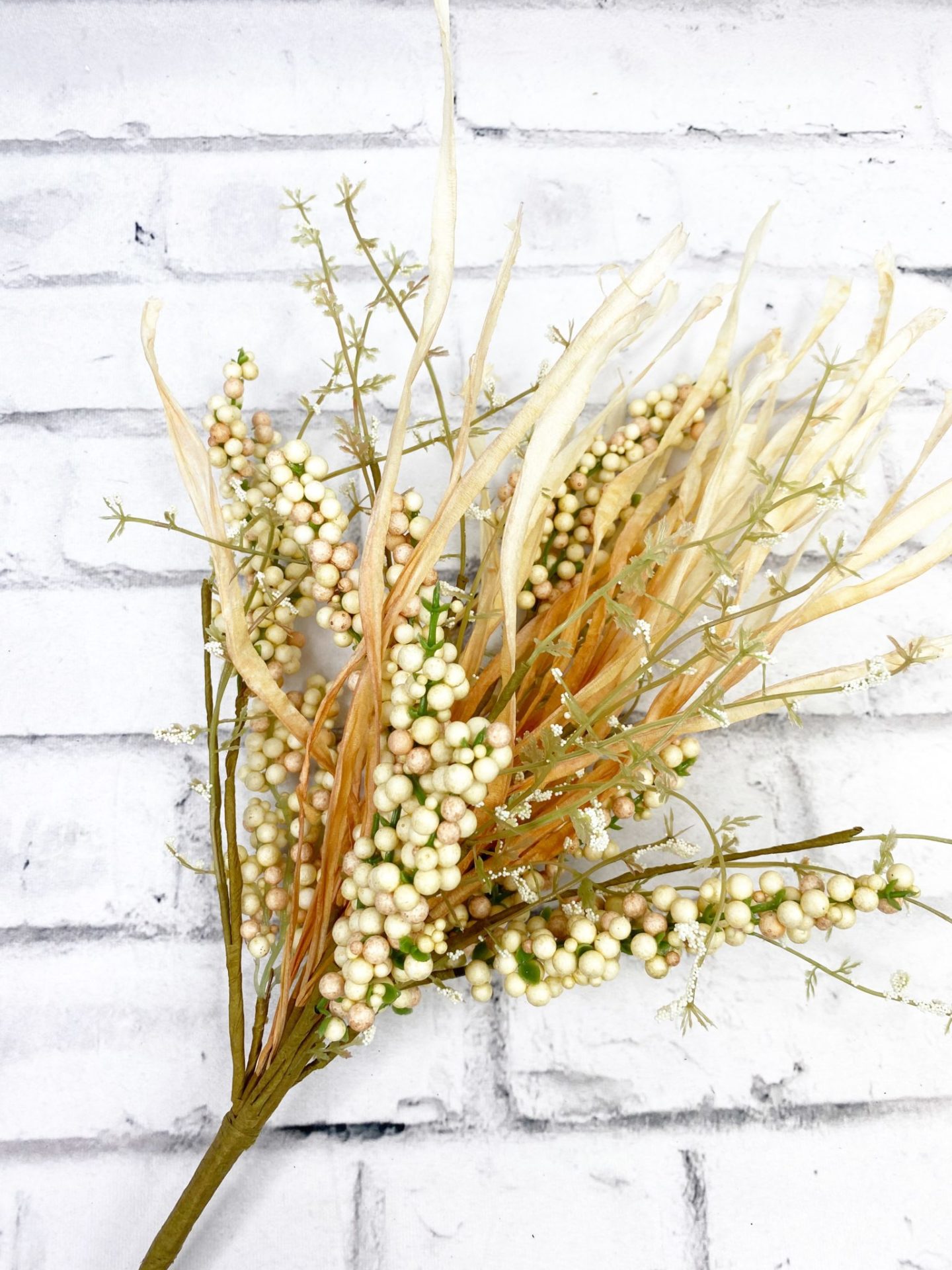 Beige Berry Grass Leaves Mixed Stem - Kelea's Florals