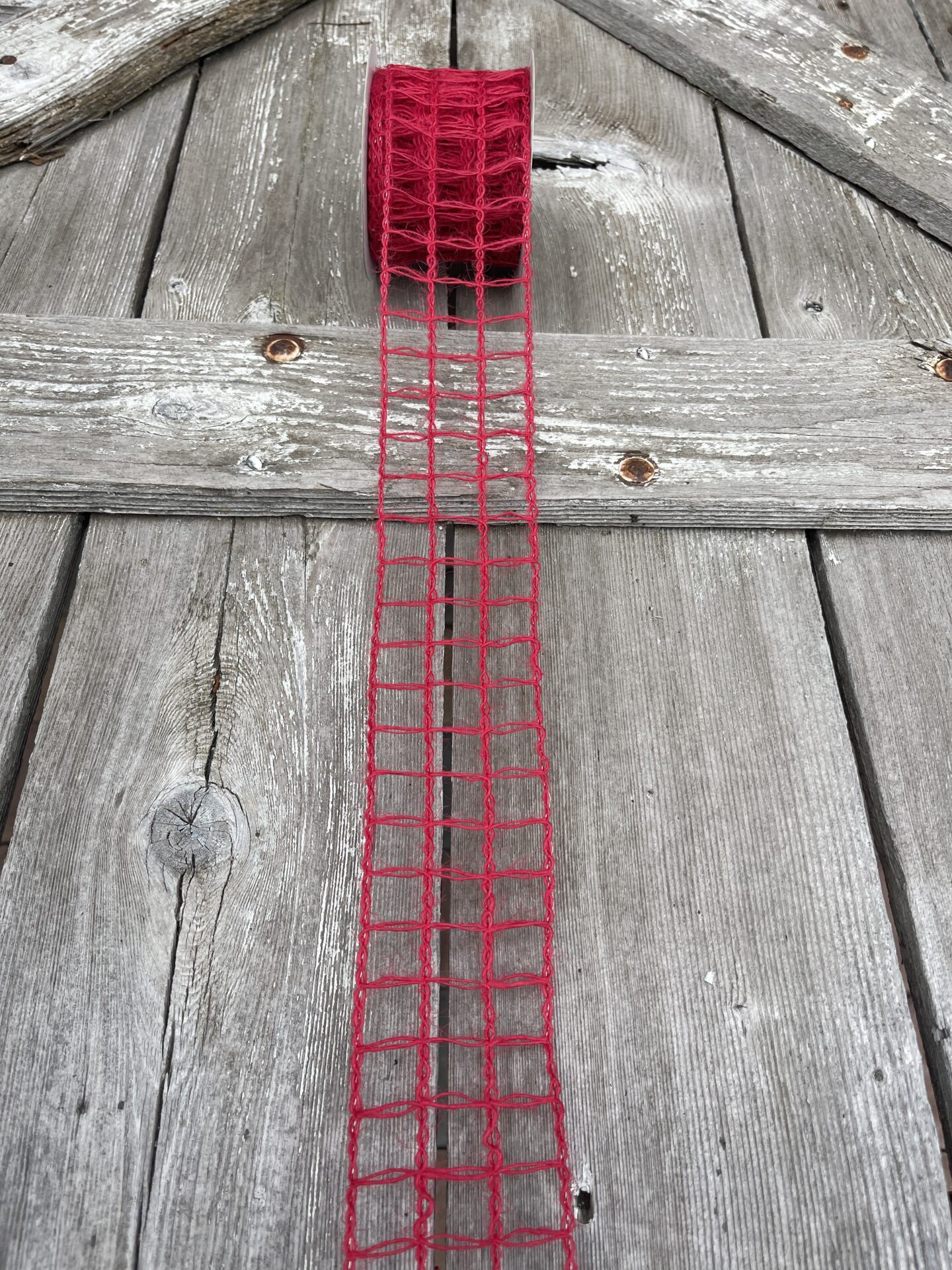 2.5" Red Open Weave Burlap Ribbon on 10 Yard Roll - Kelea's Florals