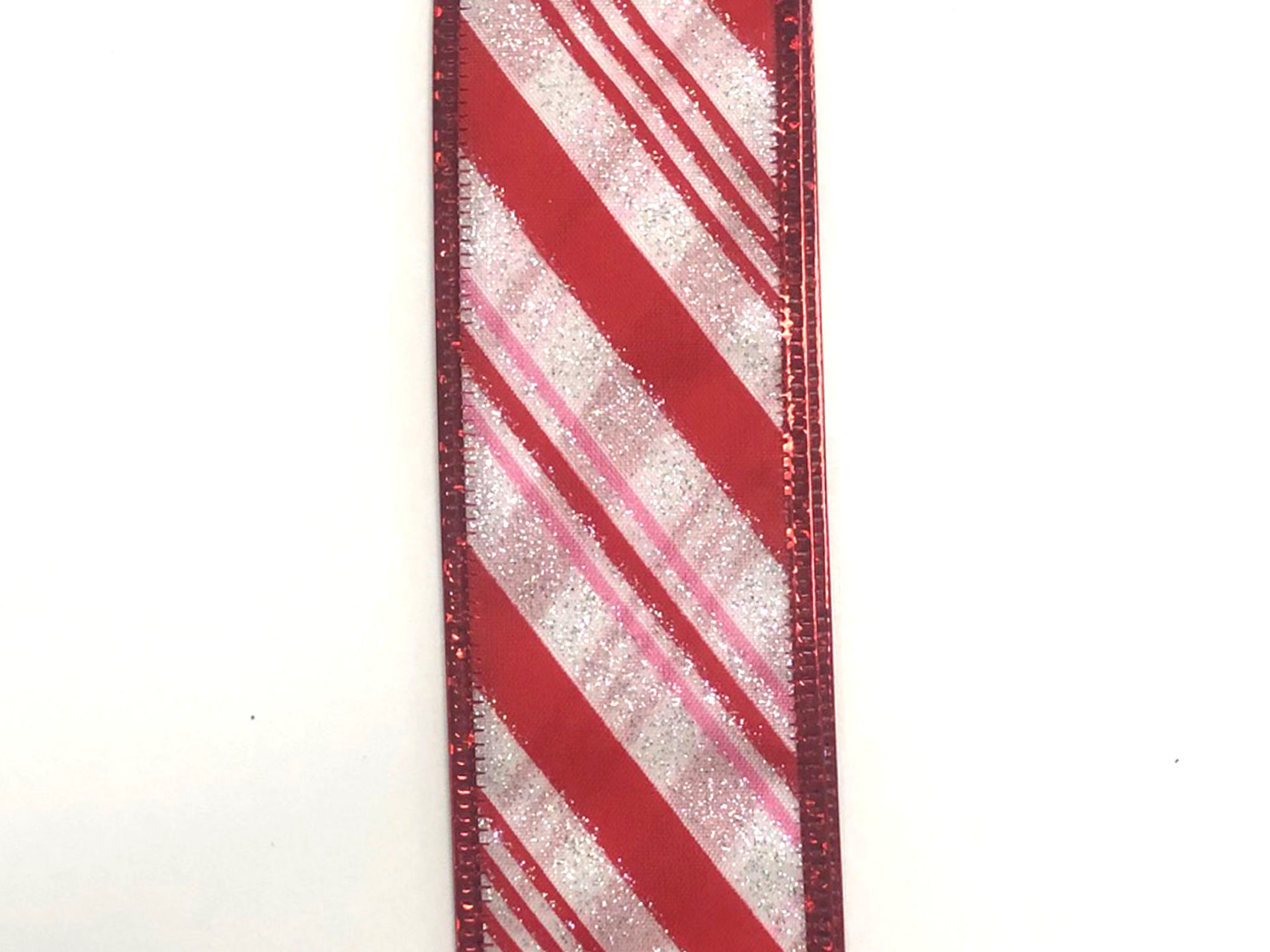 1.5" Red Pink and White Peppermint Stripe Ribbon on 10 Yard Roll ...