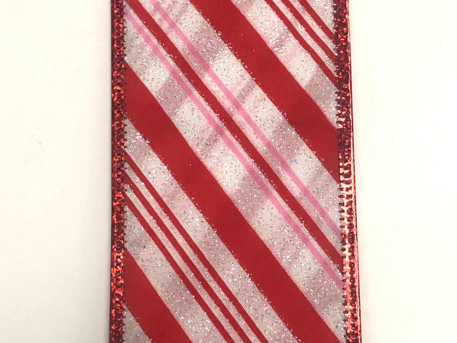 2.5" Red Pink and White Peppermint Stripe Ribbon on 10 Yard Roll ...