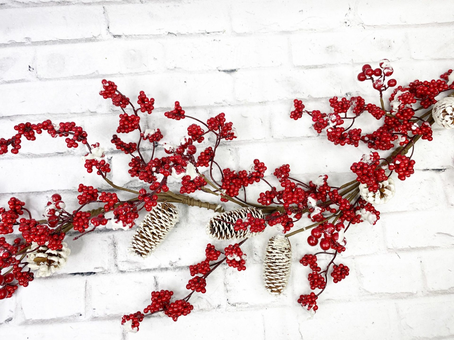 Snow Berry Pine cone Garland - Kelea's Florals