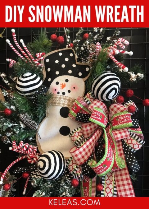 Cute DIY Snowman Wreath to Brighten the Holidays - Kelea's Florals